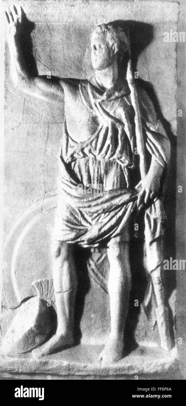 POLYBIUS (205?-125?B.C.). /nGreek historian. Greek stele, 2nd century B ...