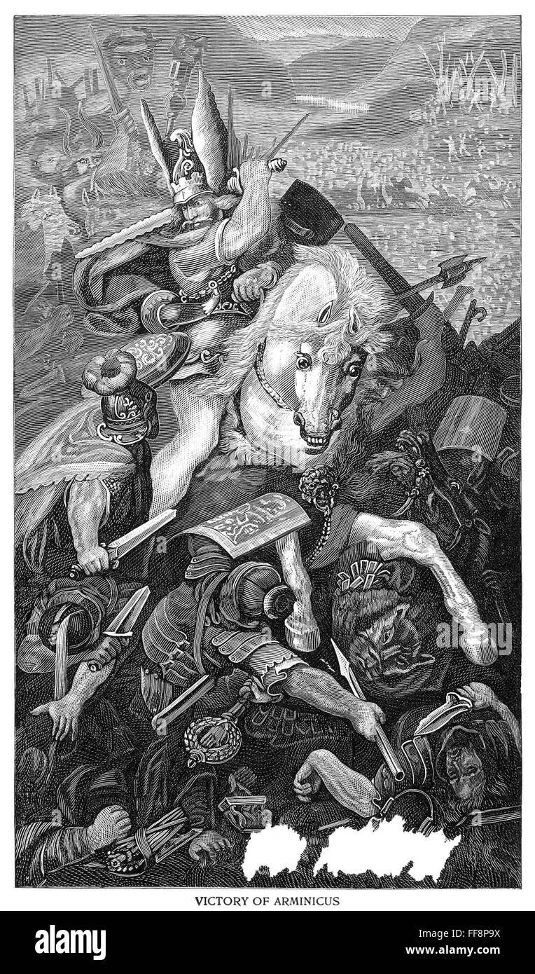 ARMINIUS (c17 B.C.-21 A.D.). /nGerman national hero. The victory of ...