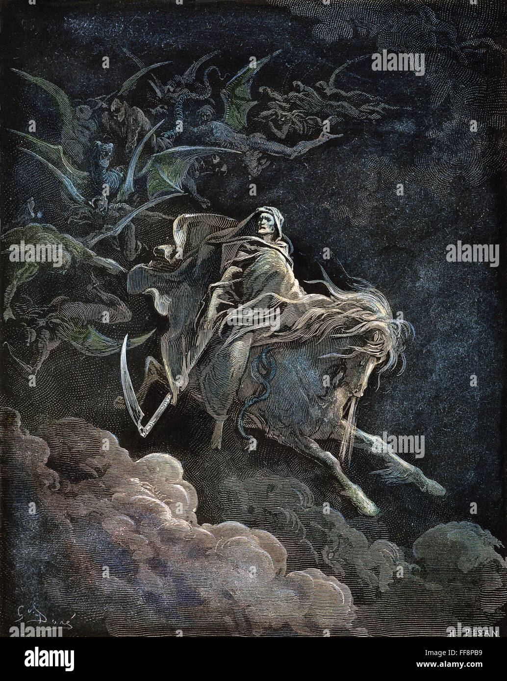 VISION OF DEATH. /n(Revelation 6:8): engraving after Gustave DorΘ (1833 ...