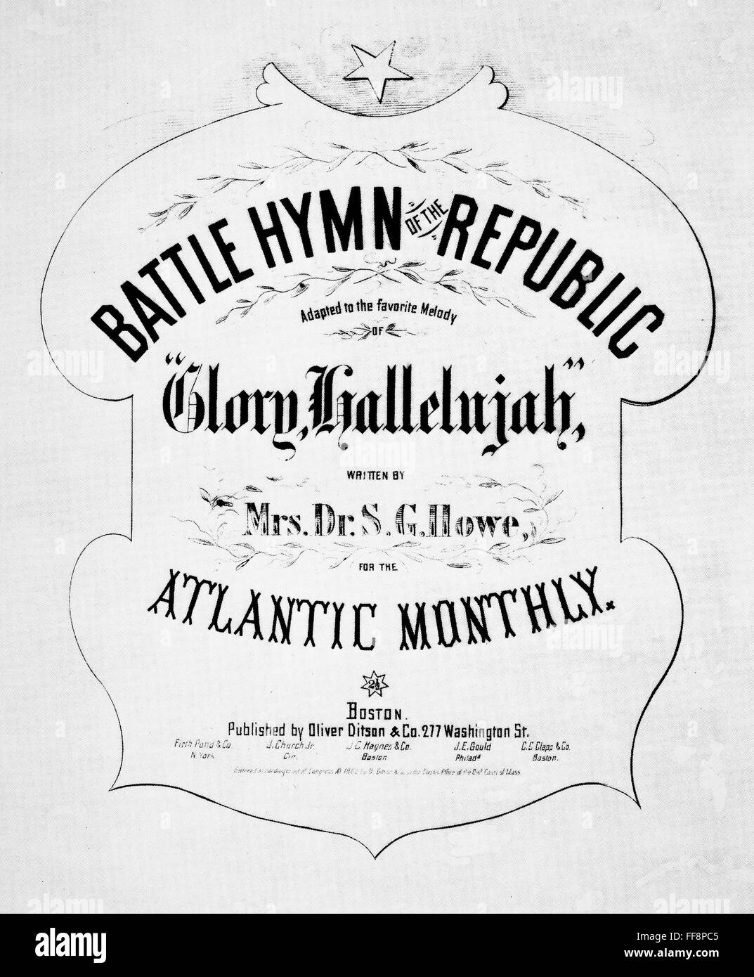 BATTLE HYMN OF REPUBLIC. /nSheet music cover for Julia Ward Howe's ...