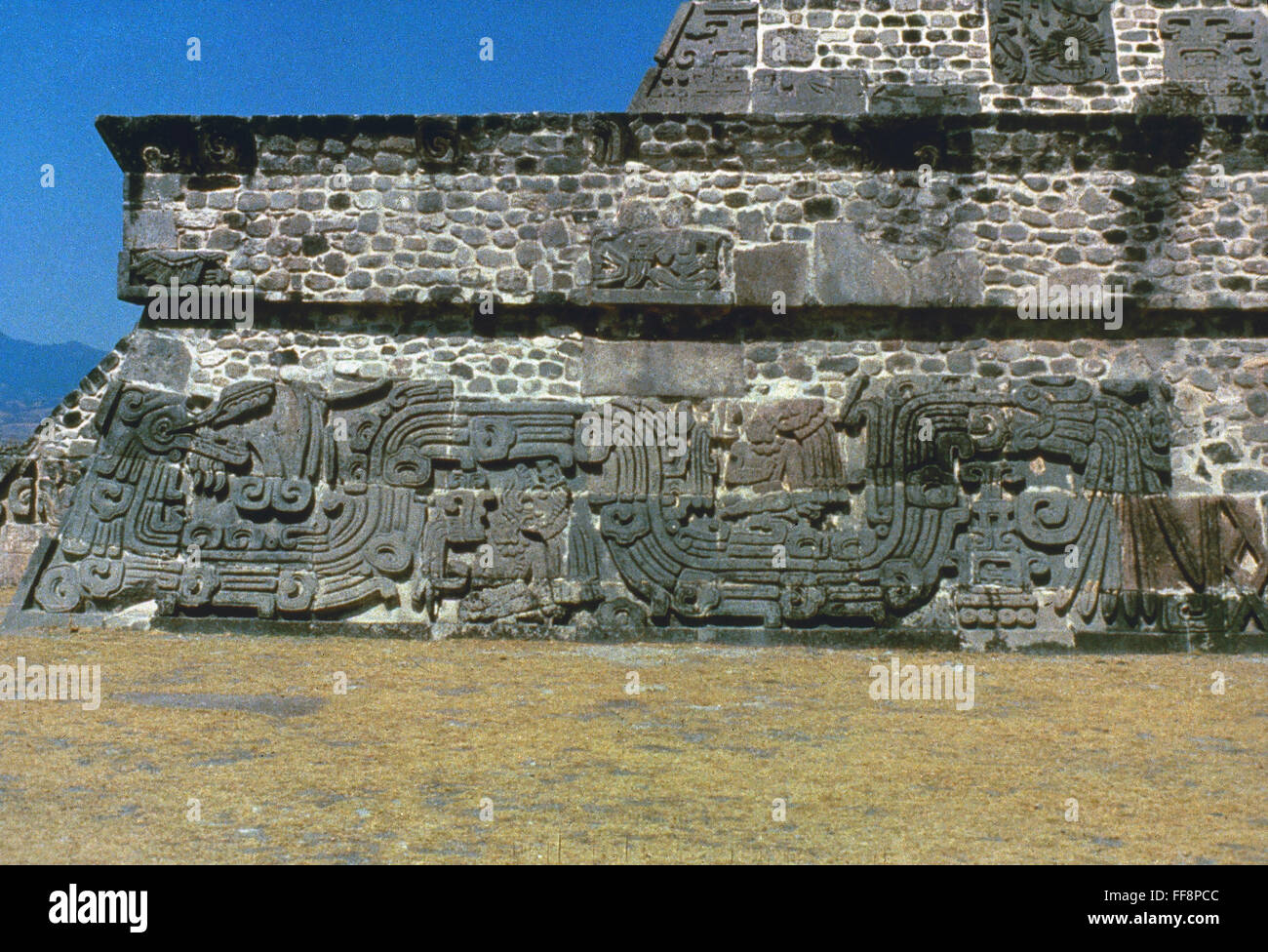 MAYAN PYRAMID, c450 A.D. /nMayan pyramid with feathered serpents, from ...