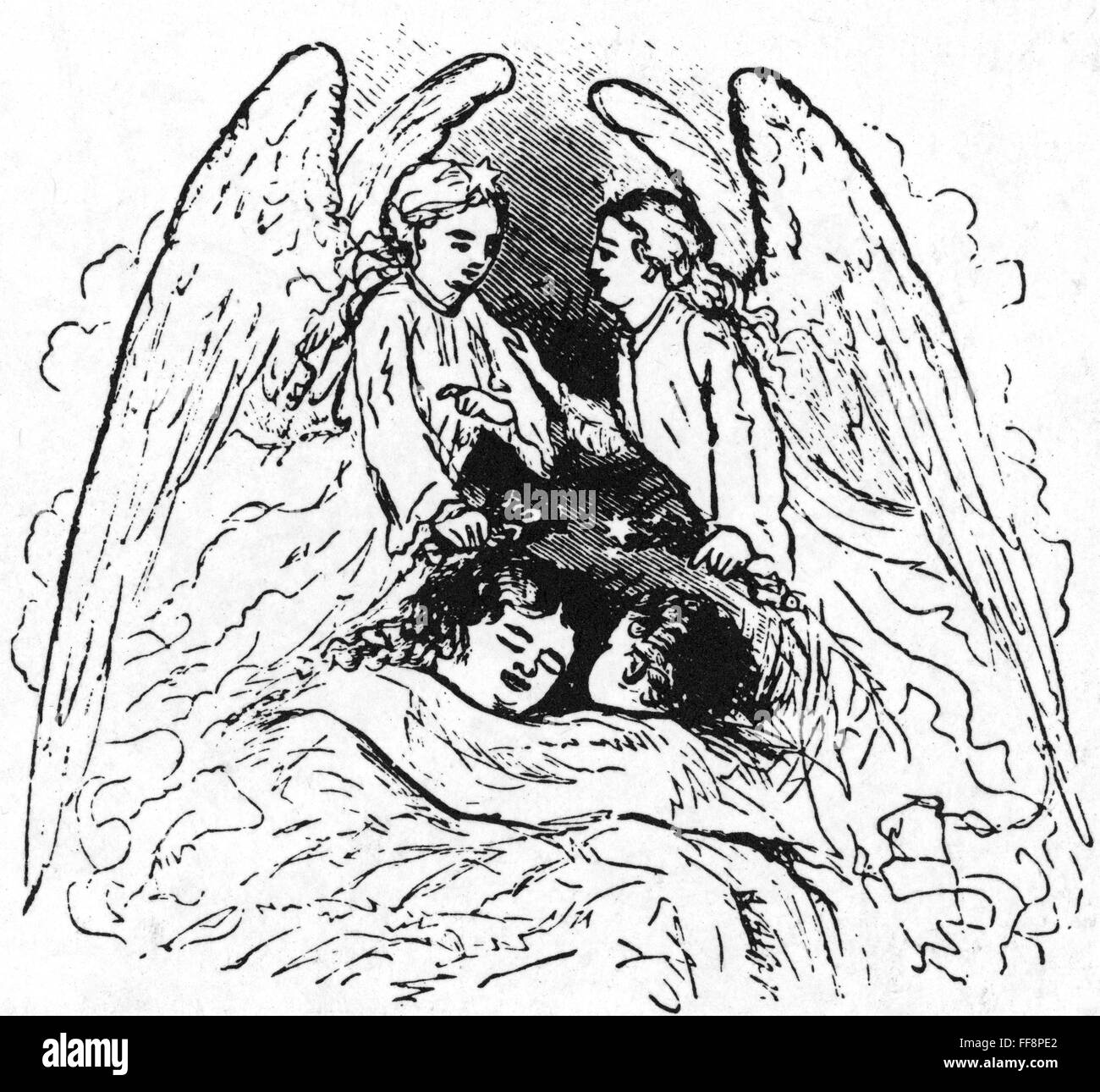 ANGELS. /nWood engraving, American, 19th century Stock Photo - Alamy
