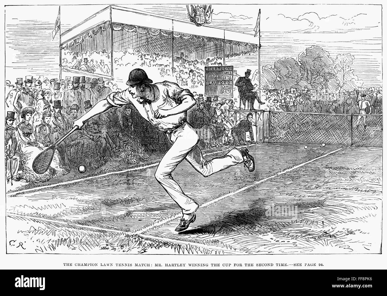 TENNIS: WIMBLEDON, 1880. /n'The champion lawn tennis match: Mr. Hartley ...