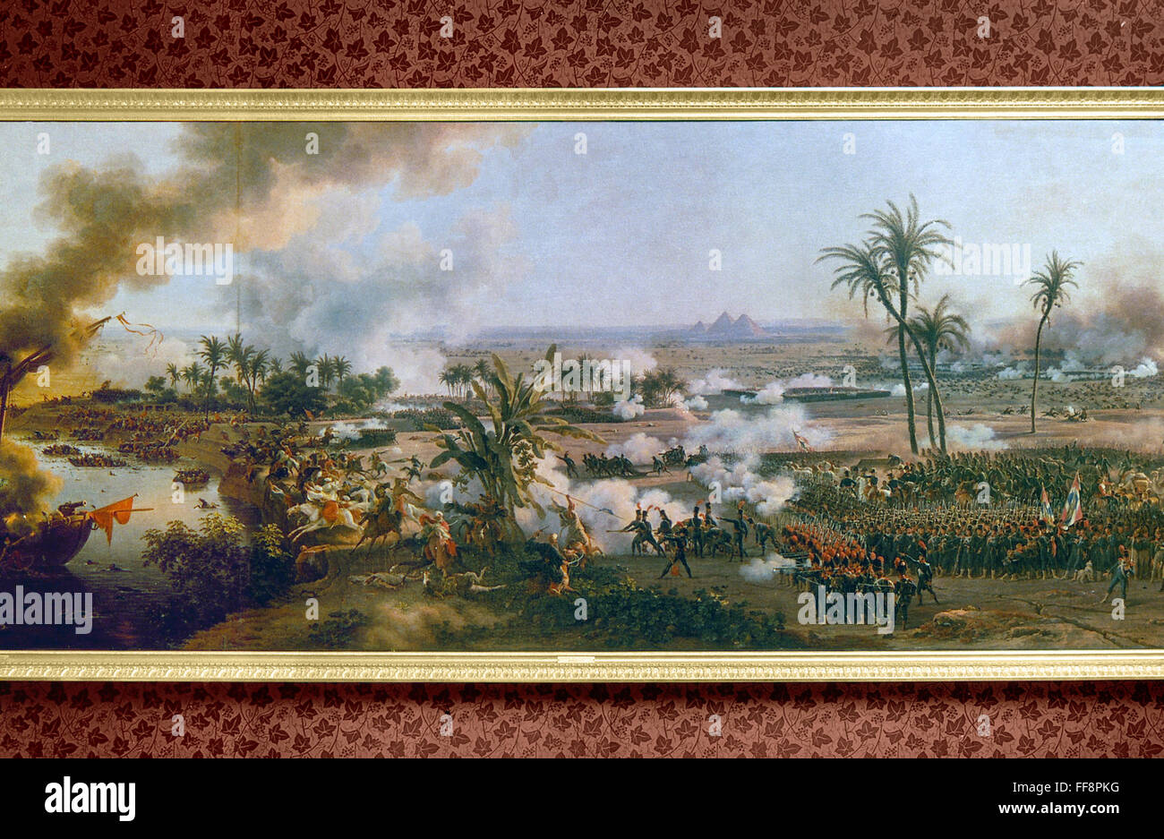 BATTLE OF THE PYRAMIDS. /nThe Battle of the Pyramids, July 1798. Oil on ...
