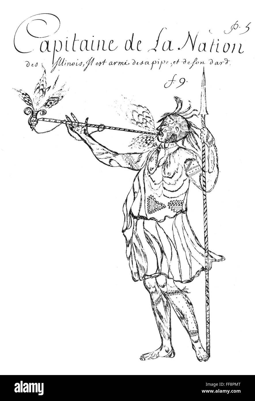 ILLINOIS CHIEF, c1700. /nA chief of the Illinois Native American nation ...