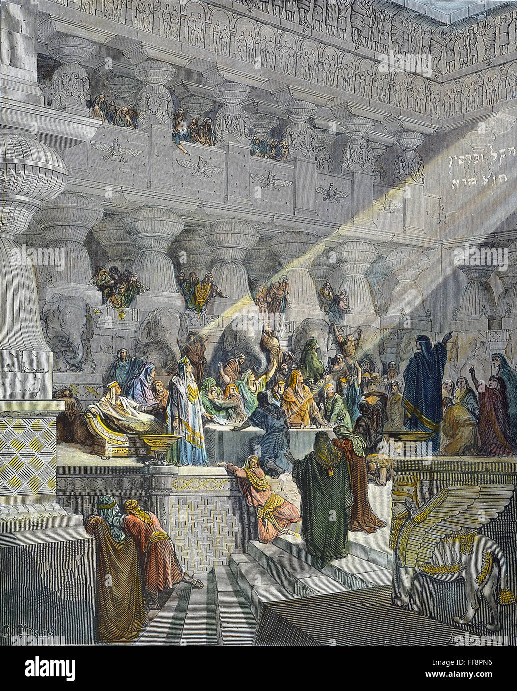 BELSHAZZAR'S FEAST. /nDaniel interpreting the writing on the wall at ...