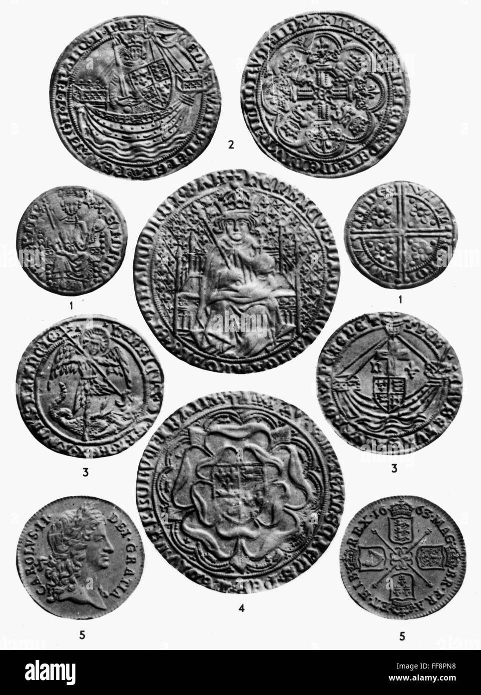 BRITISH COINS: KINGS. /nContemporary gold coins of British rulers: 1 ...