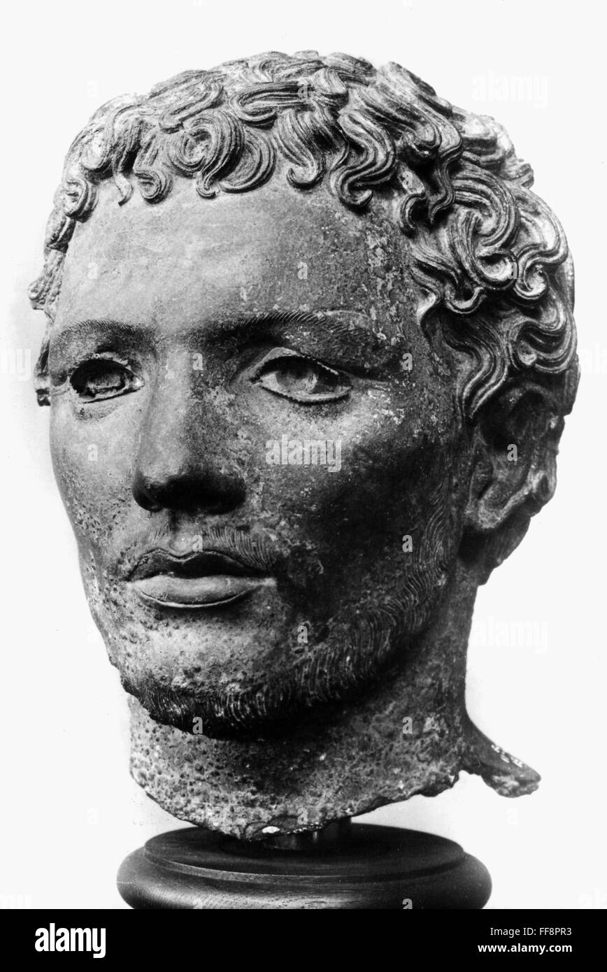 GREEK BRONZE HEAD. /n4th century B.C., from Cyrene. Height: 30 cm Stock ...