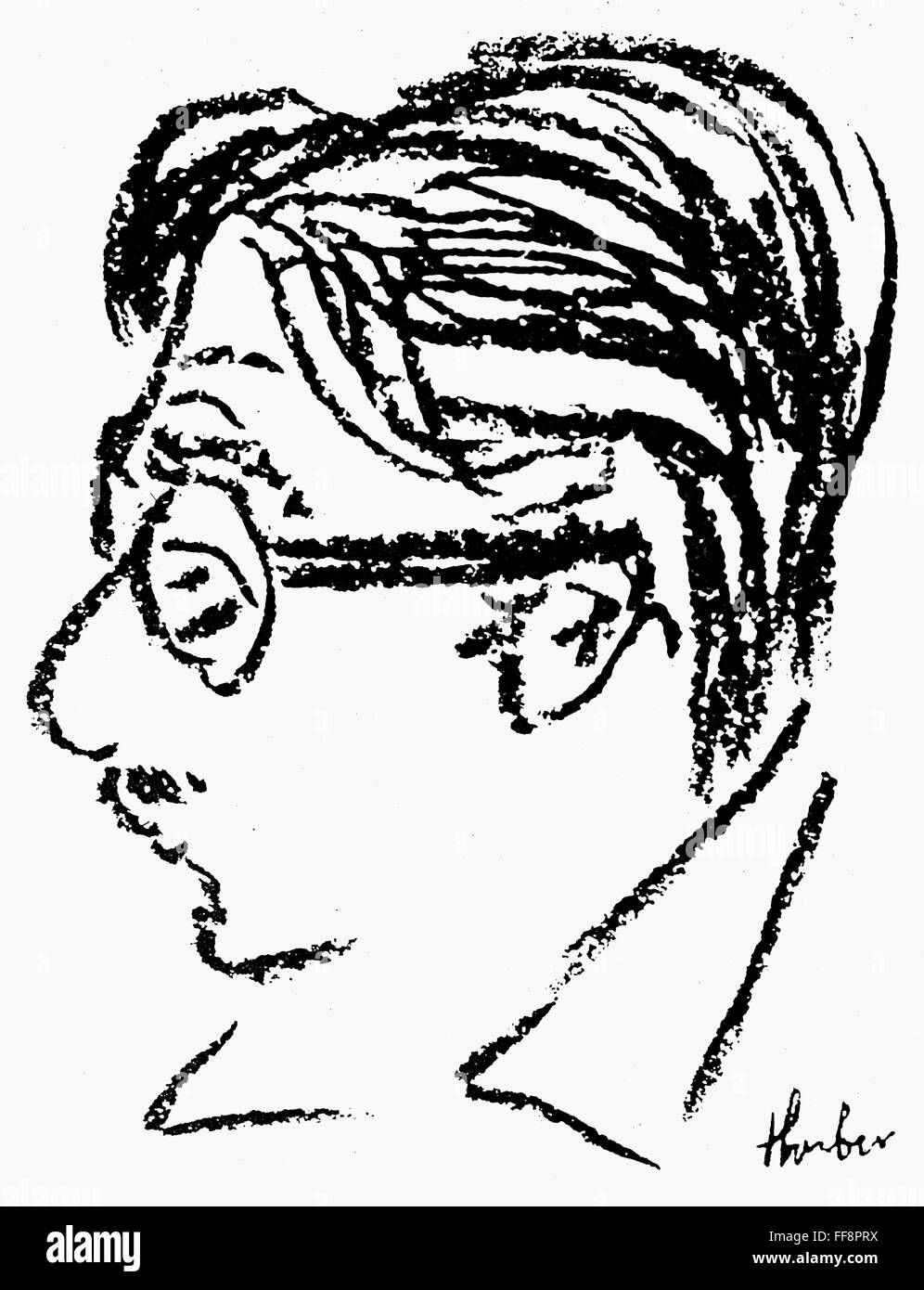 JAMES THURBER (1894-1961). American artist and writer. Self-portrait ...