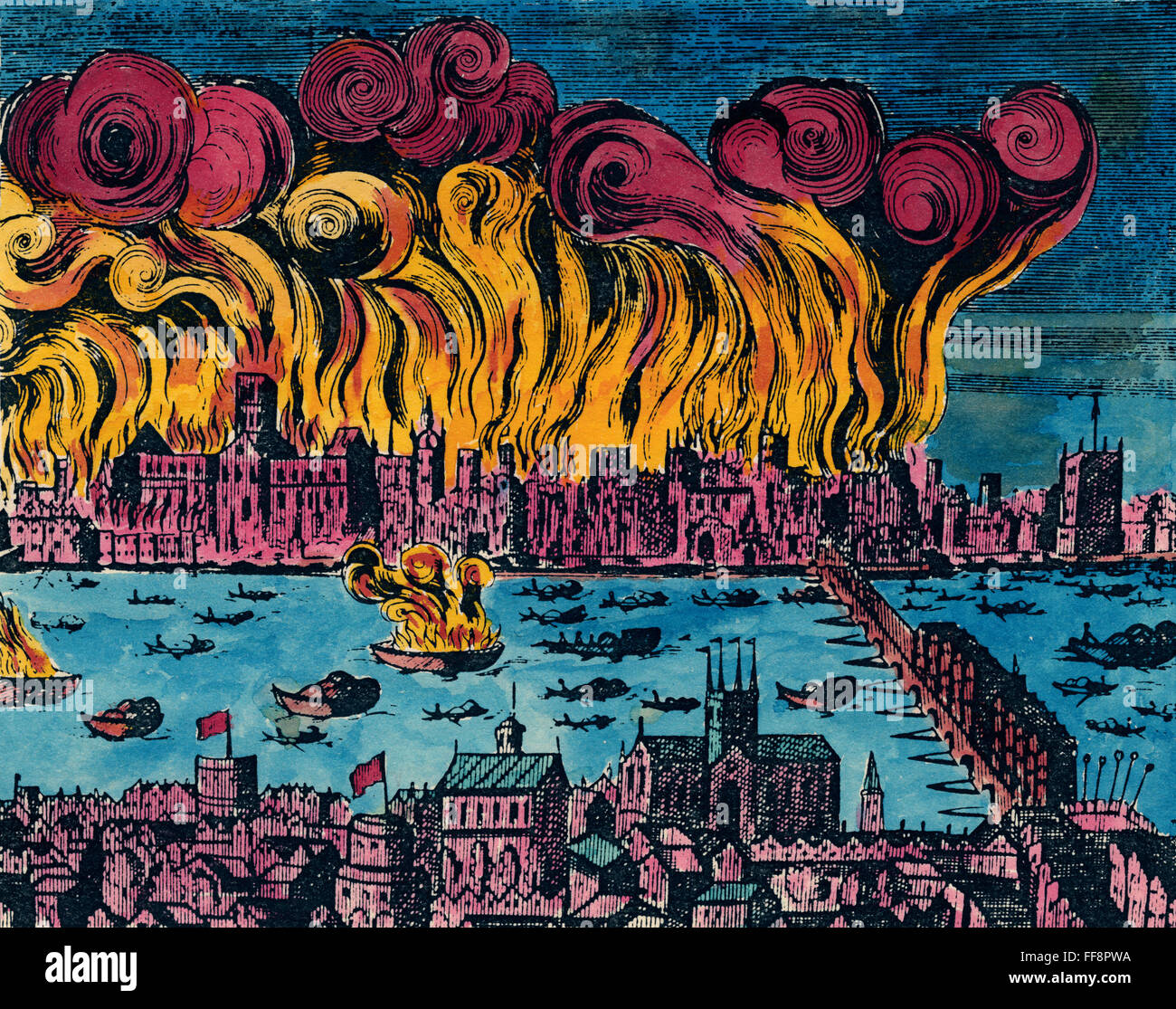 GREAT FIRE OF LONDON, 1666. /nThe Great Fire of London, 1666, which ...