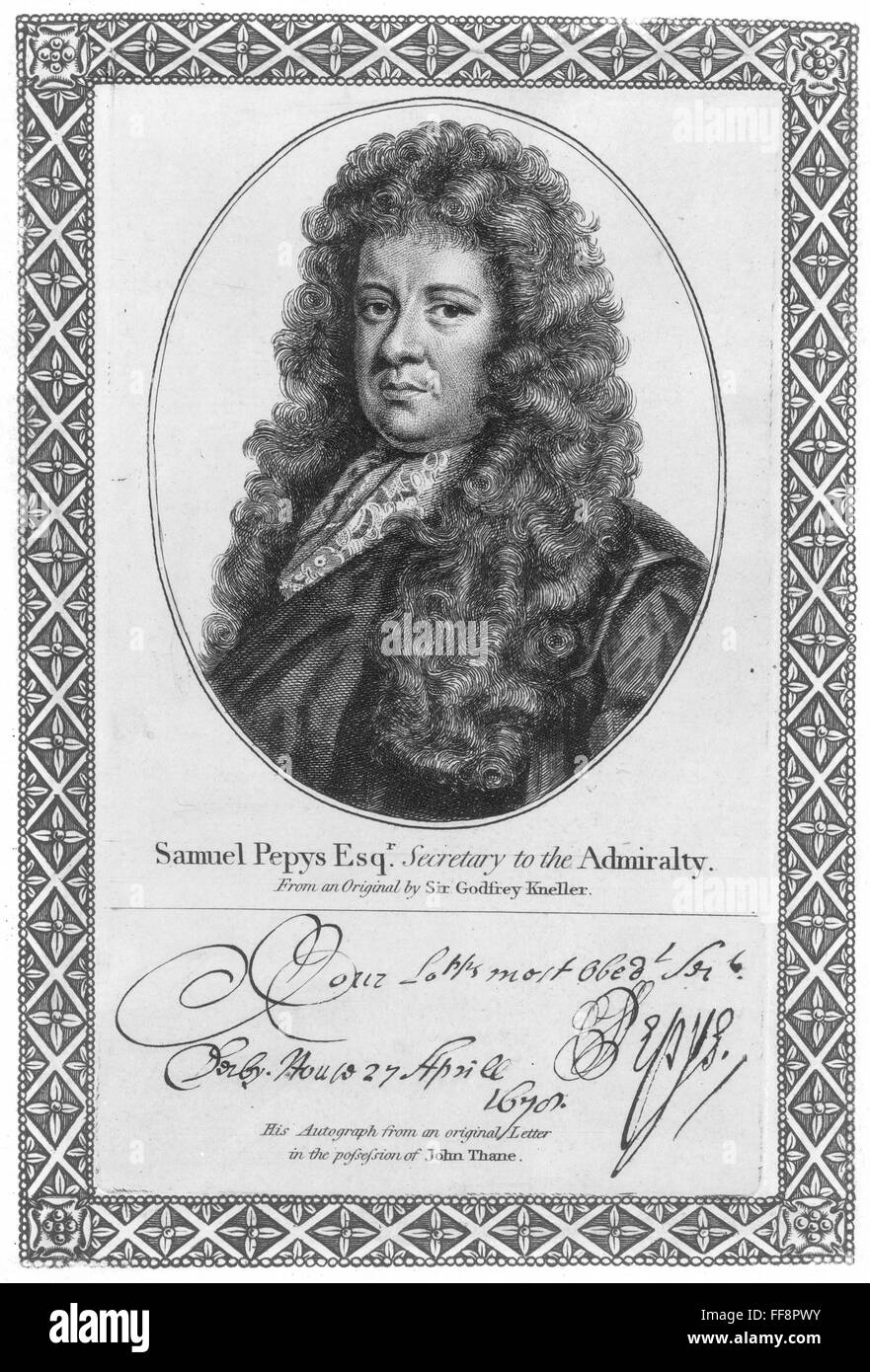 SAMUEL PEPYS (1633-1703). /nEnglish diarist and naval administrator ...