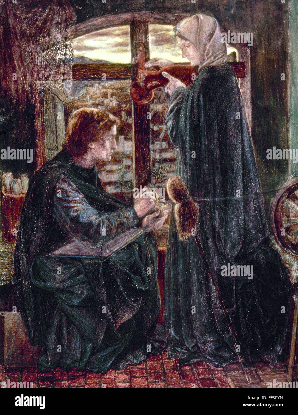 ROSSETTI: MARY. /nD.G. Rossetti: Mary in the House of St. John. Oil on ...