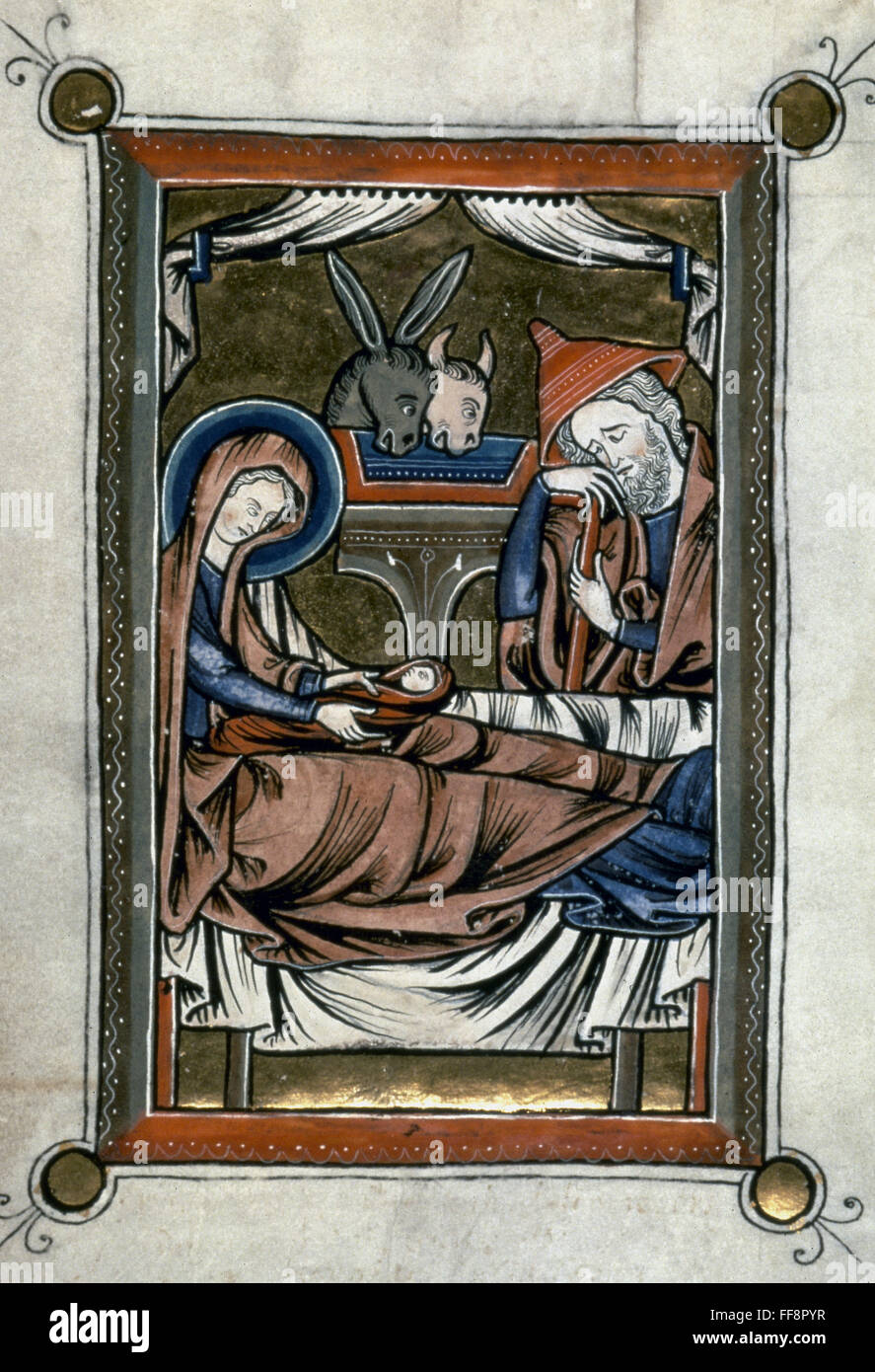 NATIVITY: ILLUMINATION /nFrom a Flemish Latin Psalter, late 13th ...