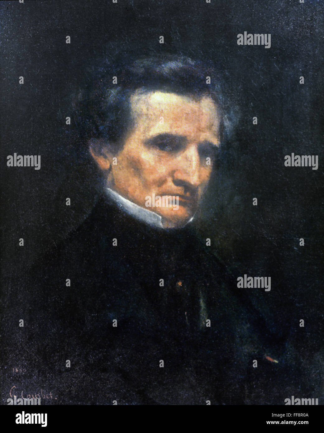 HECTOR BERLIOZ (1803-1869). /nFrench composer. Oil on canvas, 1850, by ...