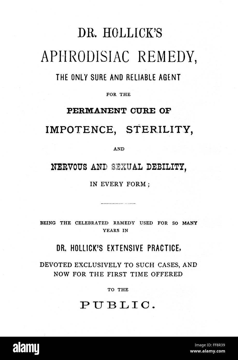 PATENT MEDICINE. /nAmerican advertisement, 19th century, for Dr ...