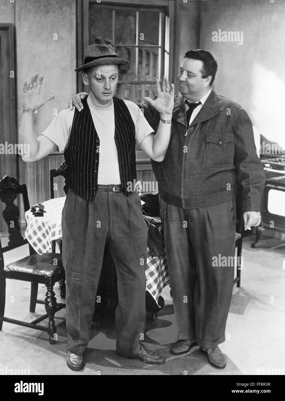 HONEYMOONERS, 1955. /nArt Carney as Ed Norton (left) and Jackie Gleason ...
