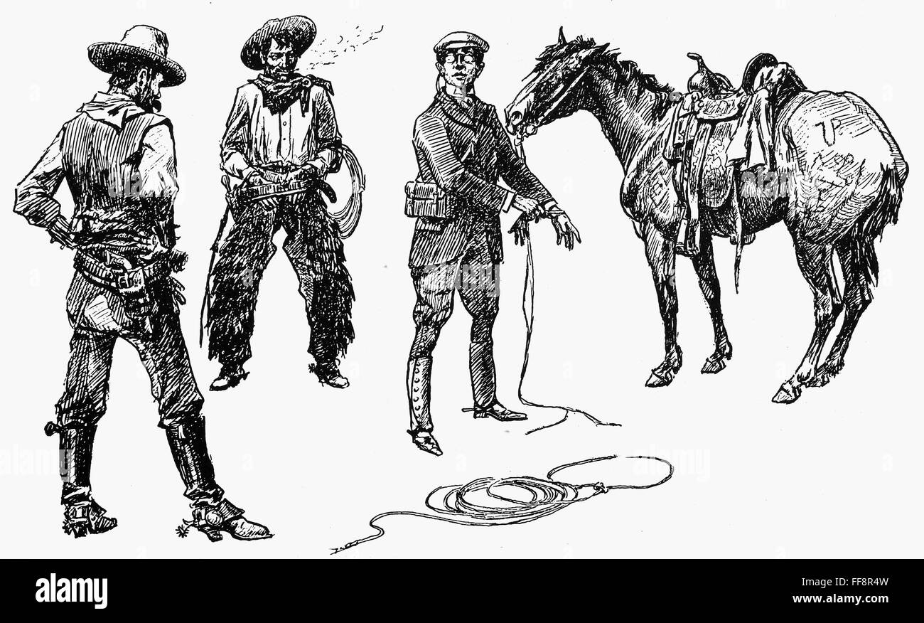 RUSSELL: TENDERFOOT. /n'Initiation of the Tenderfoot.' Drawing by ...