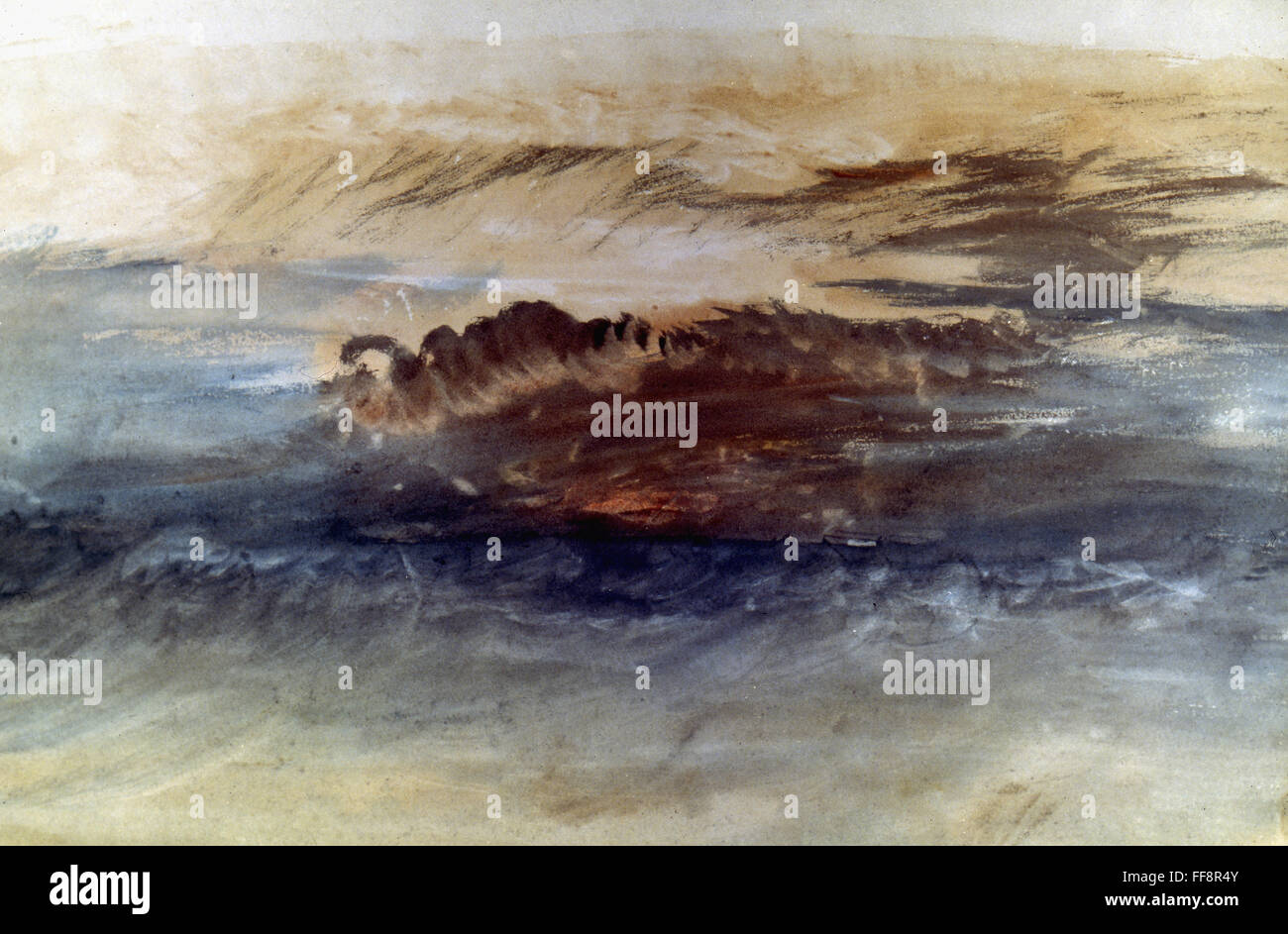 TURNER: SUNSET WITH CLOUDS. /nOil on canvas by Joseph Mallord William ...