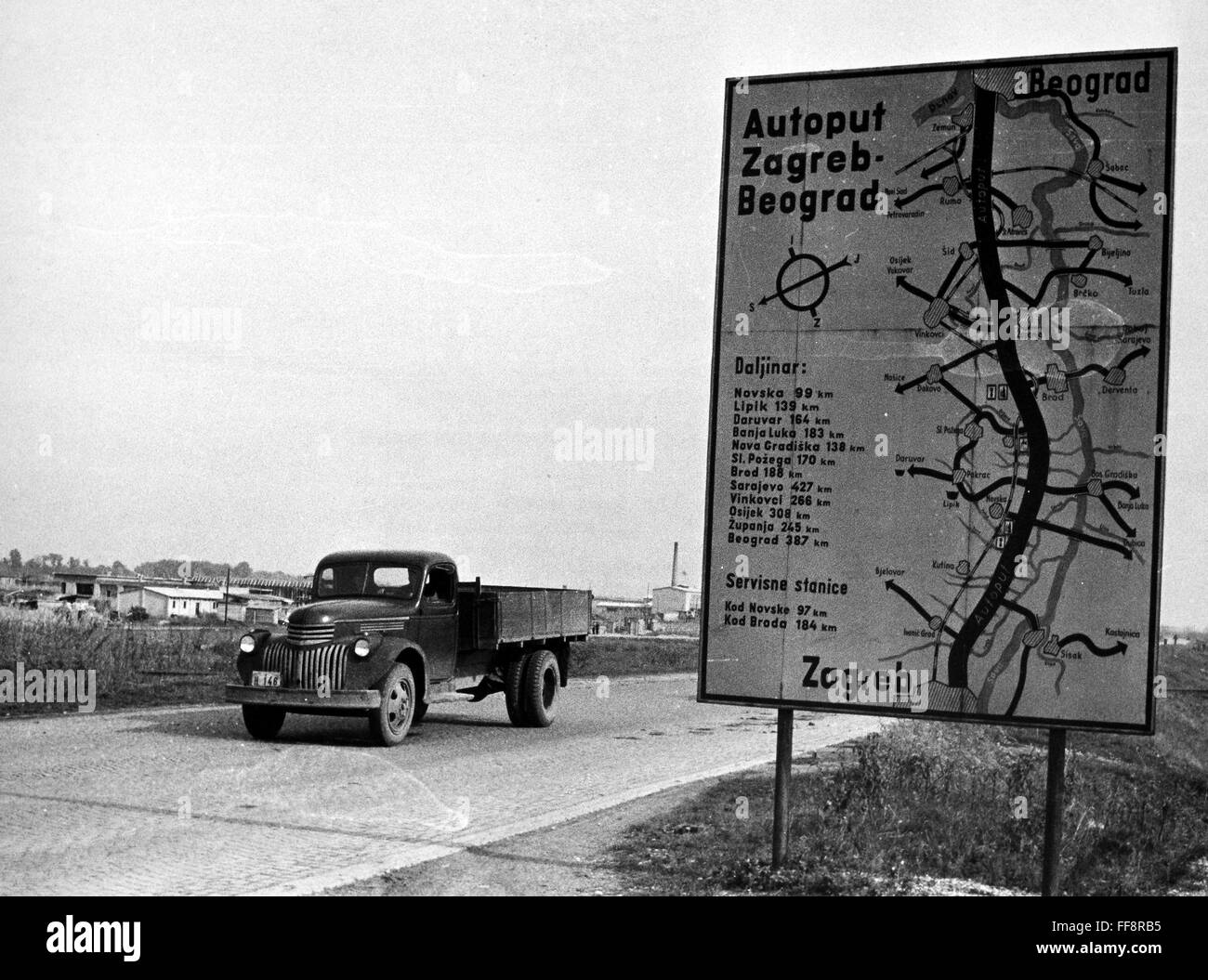 YUGOSLAVIA: ROAD, 1955. /nA view of the National Road or Autoput ...