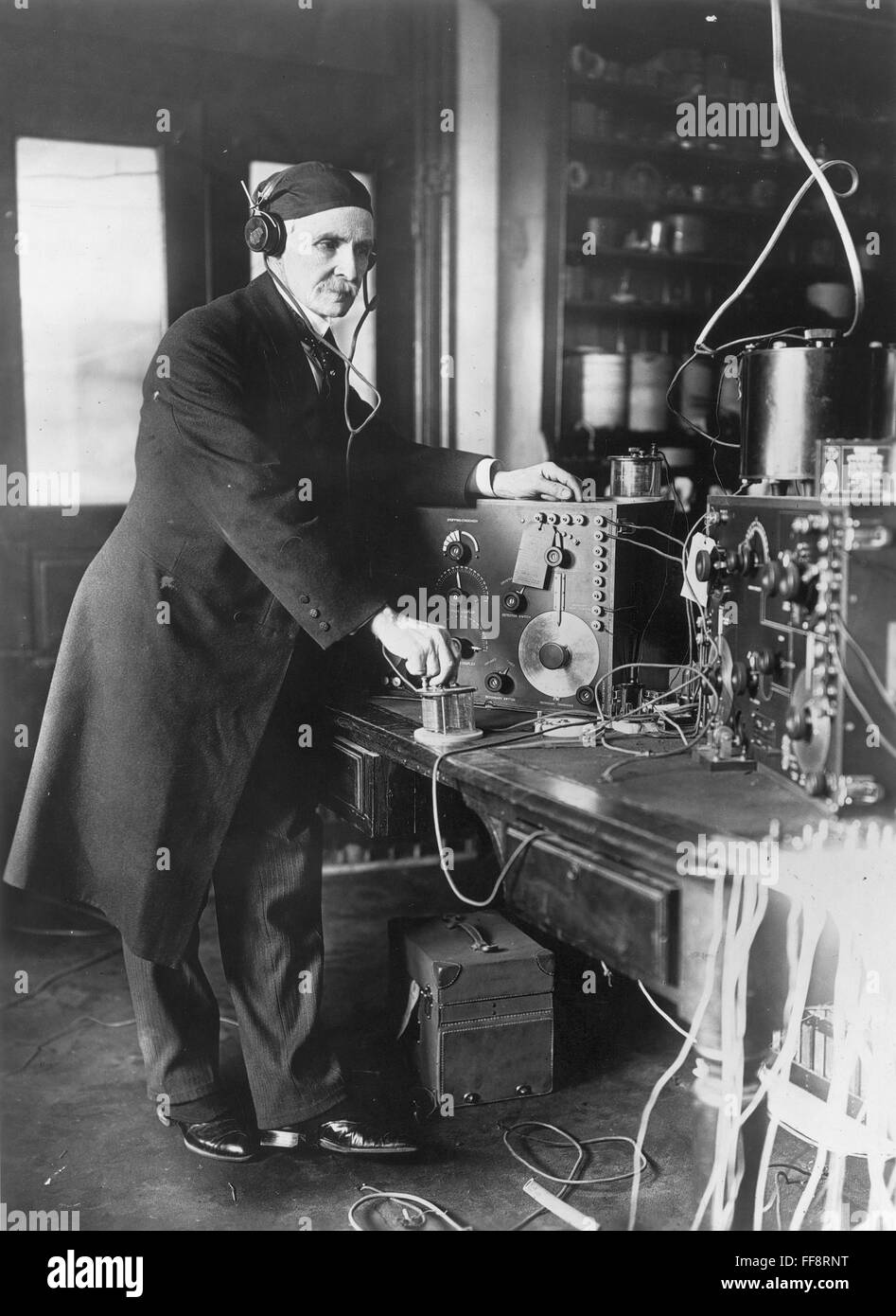 RADIO, EARLY 1900s. /nAn unidentified radio experimenter of the early ...