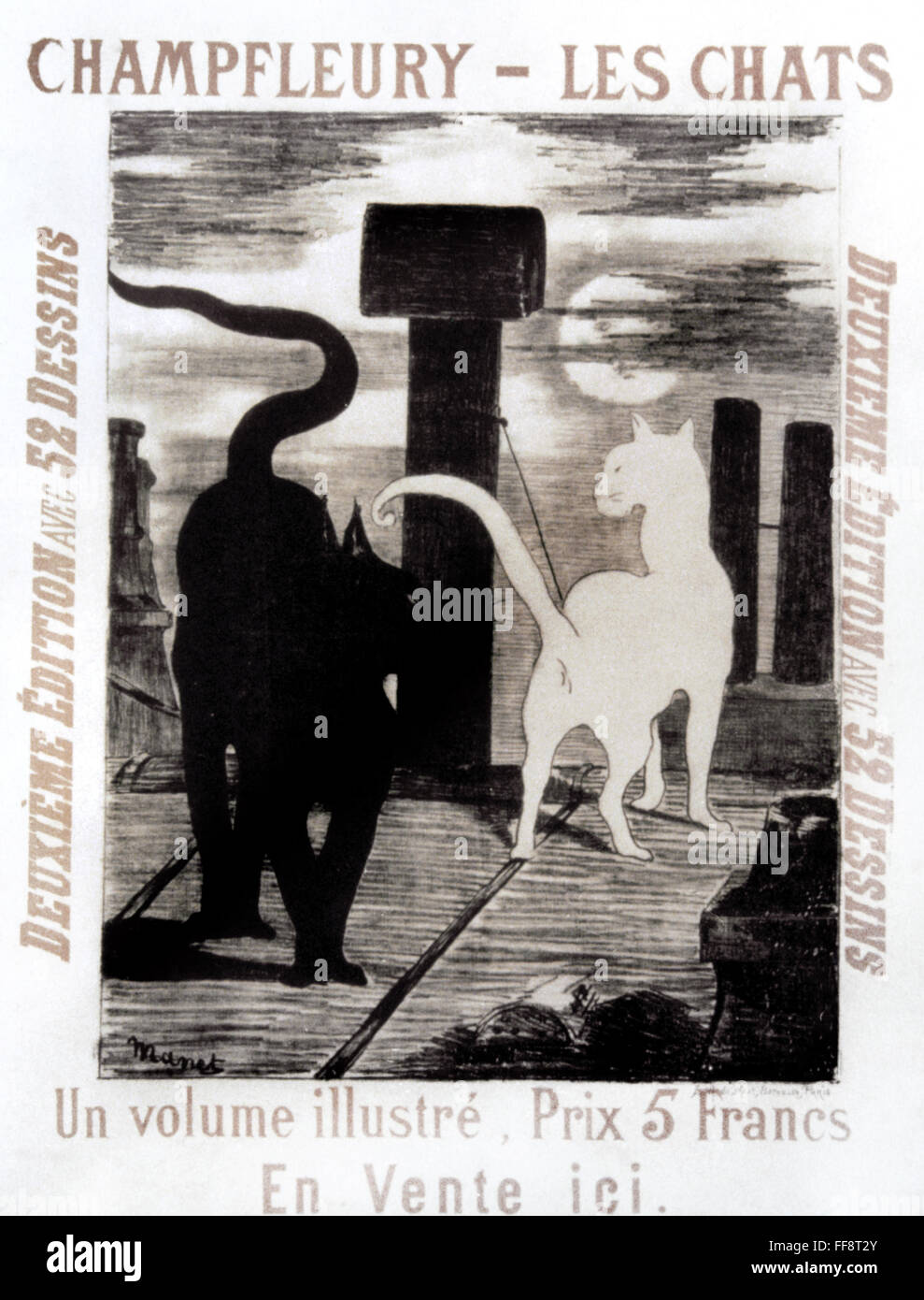 MANET: CATS POSTER, 1868. /nFrench poster by Edouard Manet for the ...