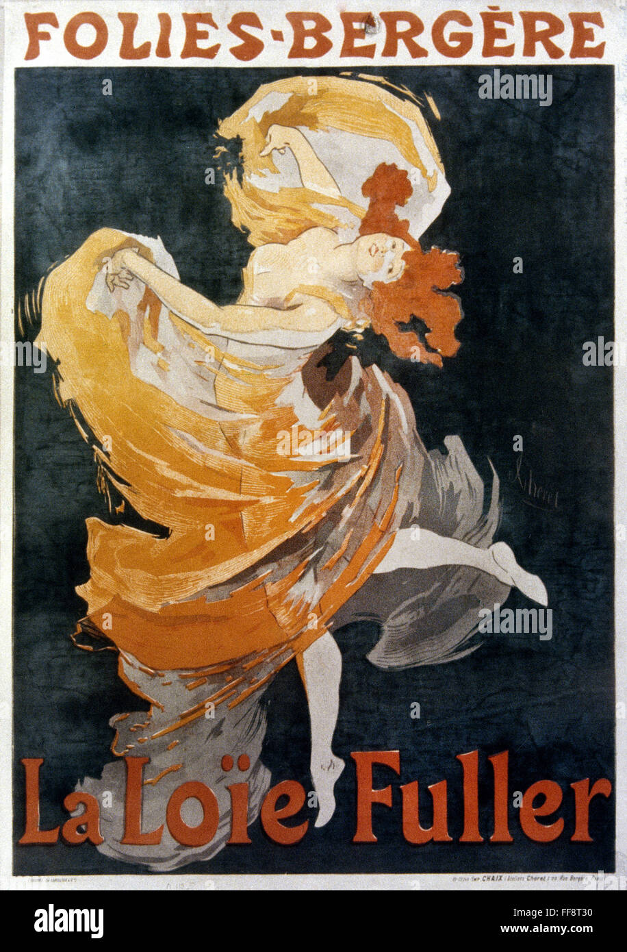 FOLIES BERGERE POSTER. /nAmerican dancer Loie Fuller (1862-1928) on a ...