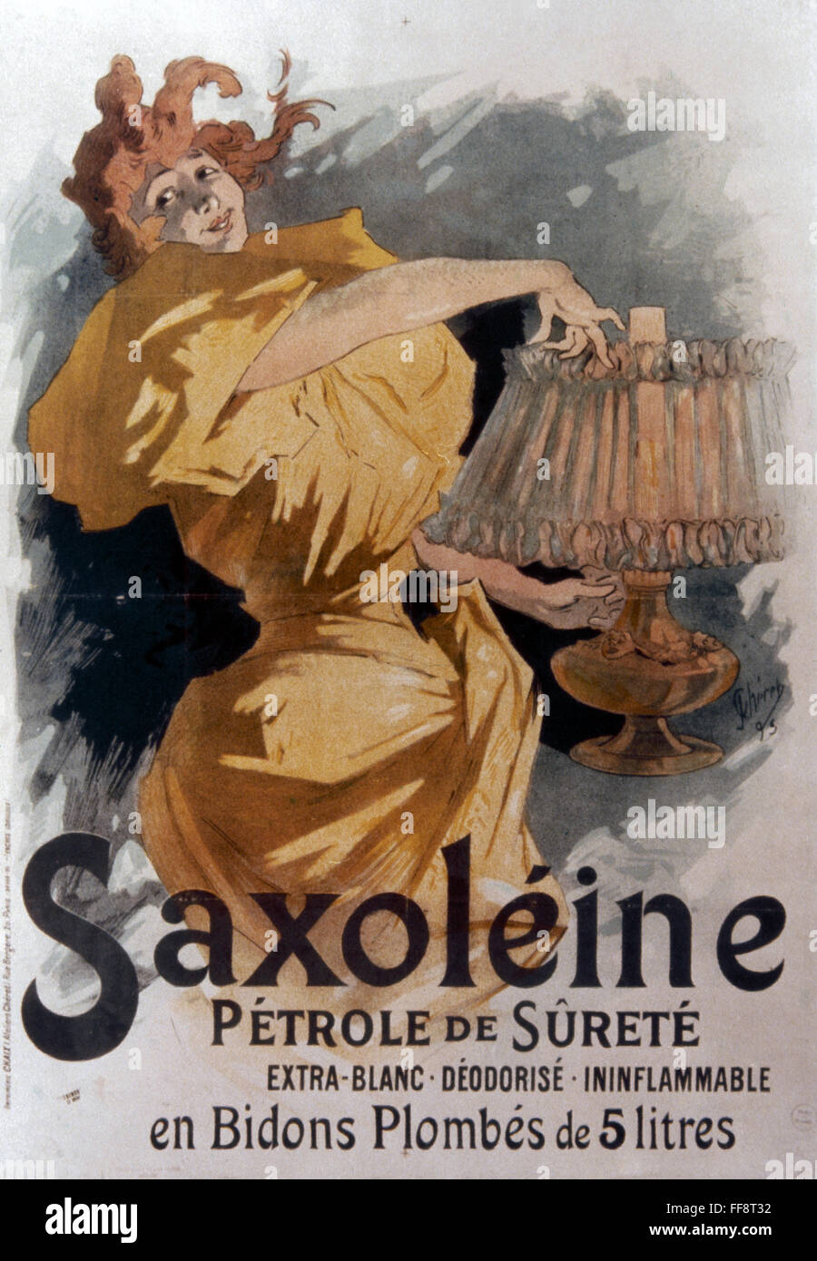 FRENCH LAMP OIL AD, 1895. /nFrench advertising poster for Saxoleine ...