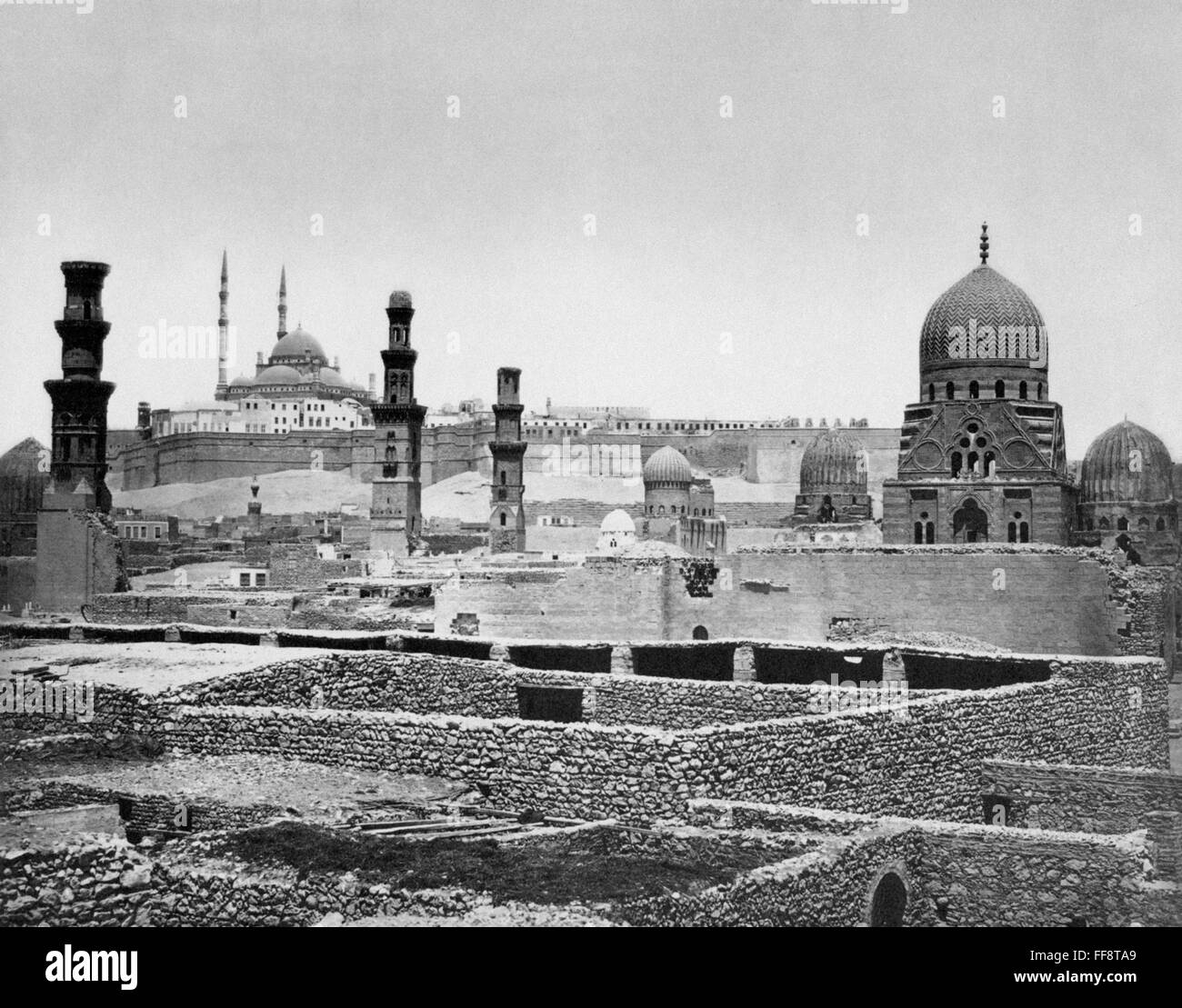 EGYPT: CAIRO, c1860. /nView of the great Citadel at Cairo (built c1179 ...