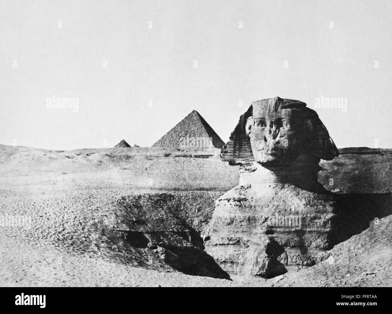 EGYPT: SPHINX AT GIZA, 1850. /nThe Sphinx and pyramids at Giza ...