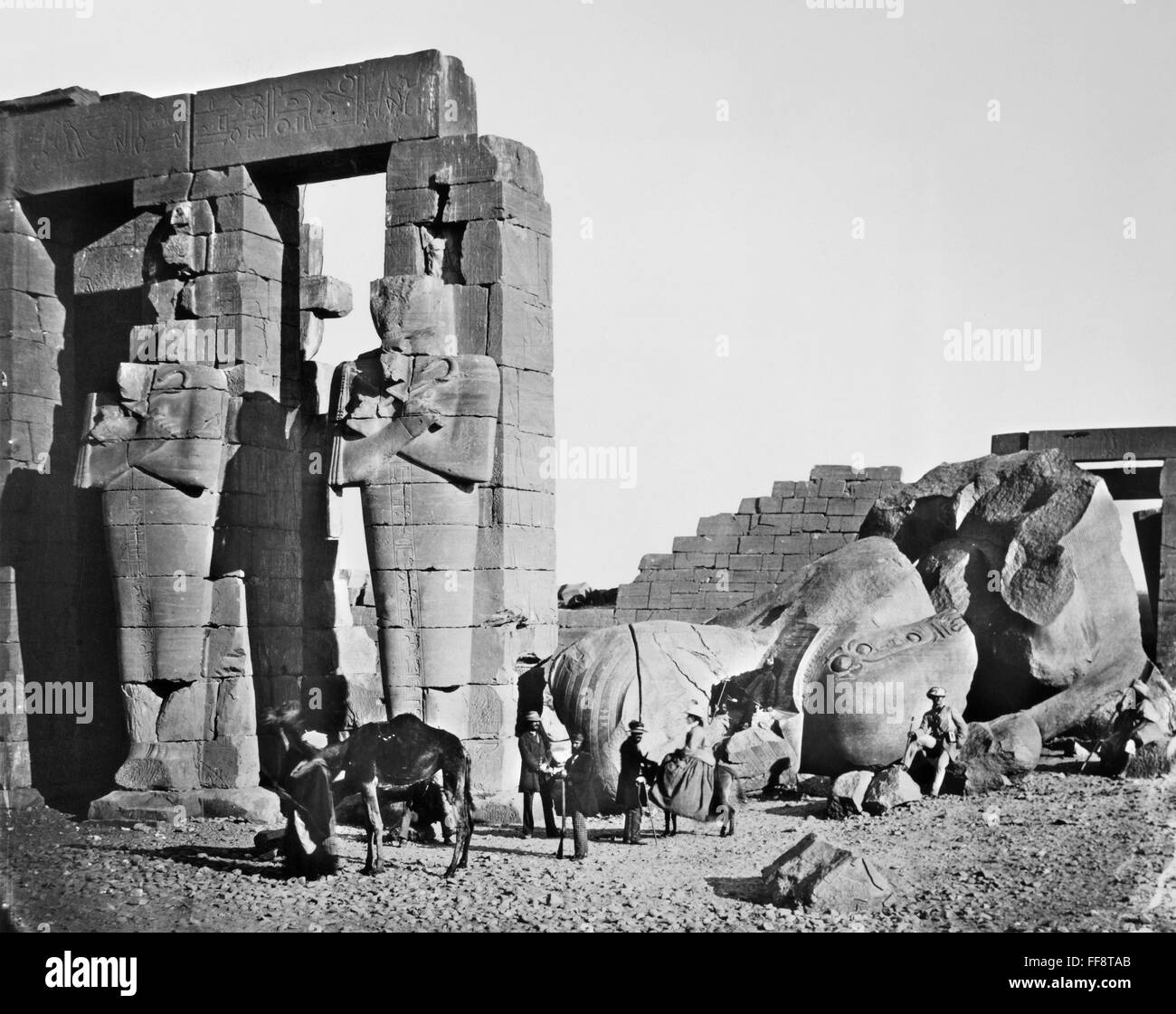 EGYPT: THEBES, 1857. /nThe fallen statue of Ramses II, pharaoh of the ...