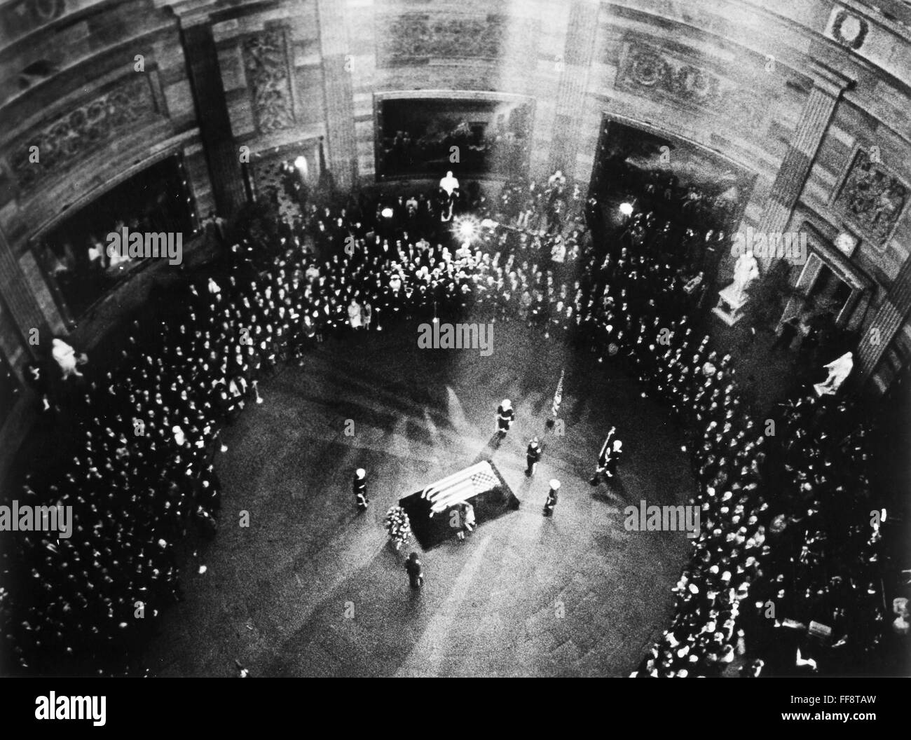 KENNEDY FUNERAL, 1963. /nThe flag-draped casket of President Kennedy ...