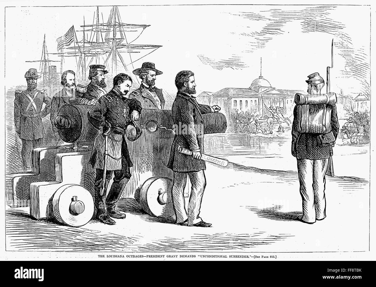 RECONSTRUCTION CARTOON. /nAmerican cartoon depicting President Ulysses ...