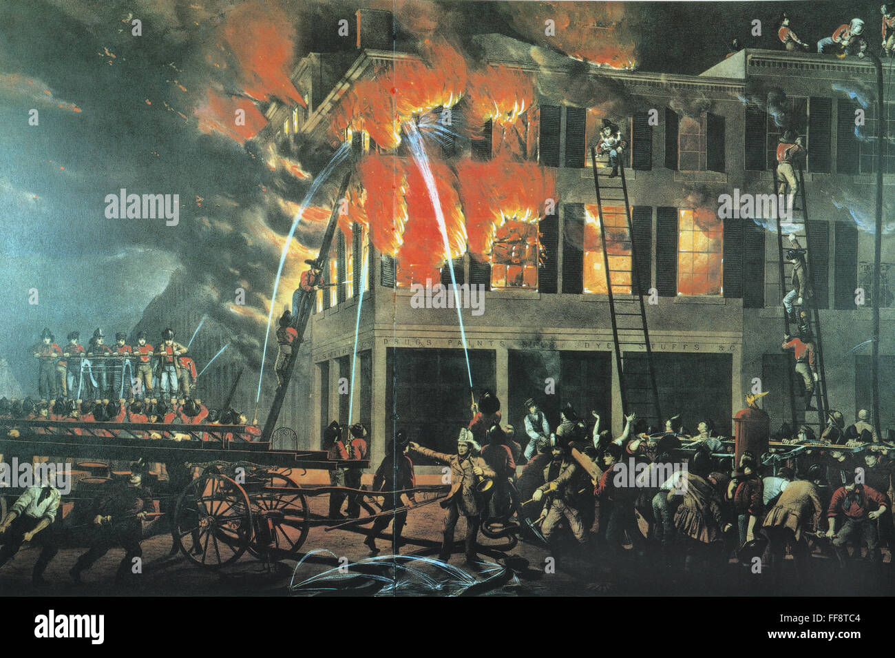 FIREFIGHTING/CURRIER & IVES. /nThe Life of a Fireman/The Fire ...