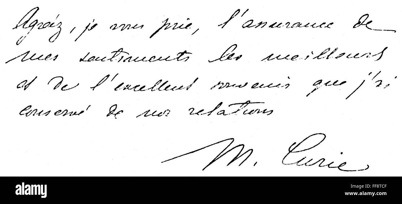 MARIE CURIE (1867-1934). /nMarie Sklodowska Curie. French (Polish-born ...