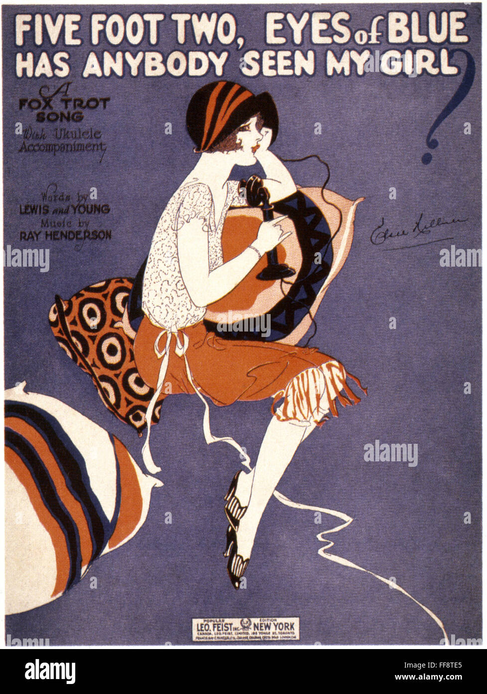 SONG SHEET COVER, 1925. /n'Five Foot Two, Eyes of Blue' Foxtrot ...