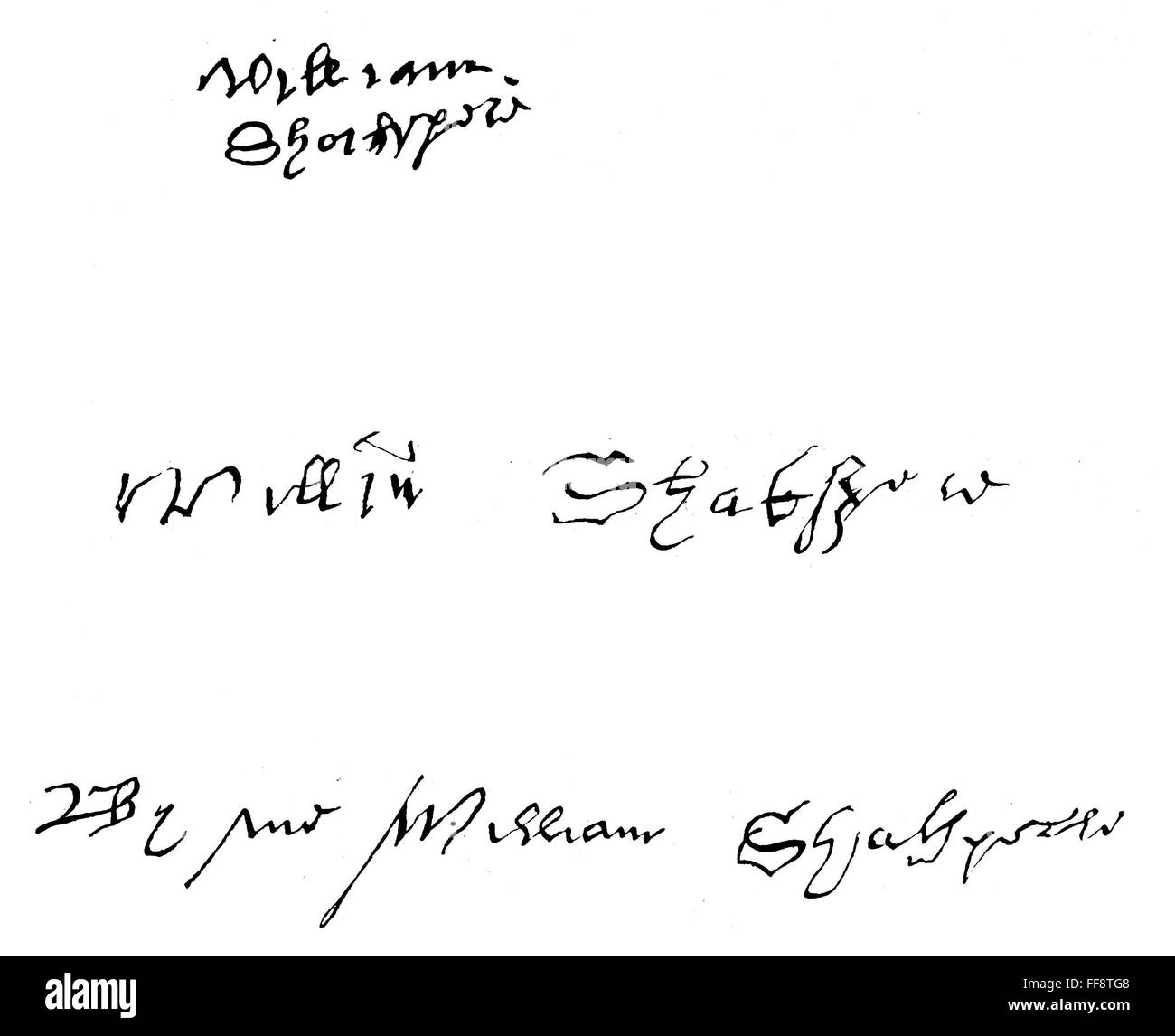 WILLIAM SHAKESPEARE /n(1564-1616). Three of the very few known ...