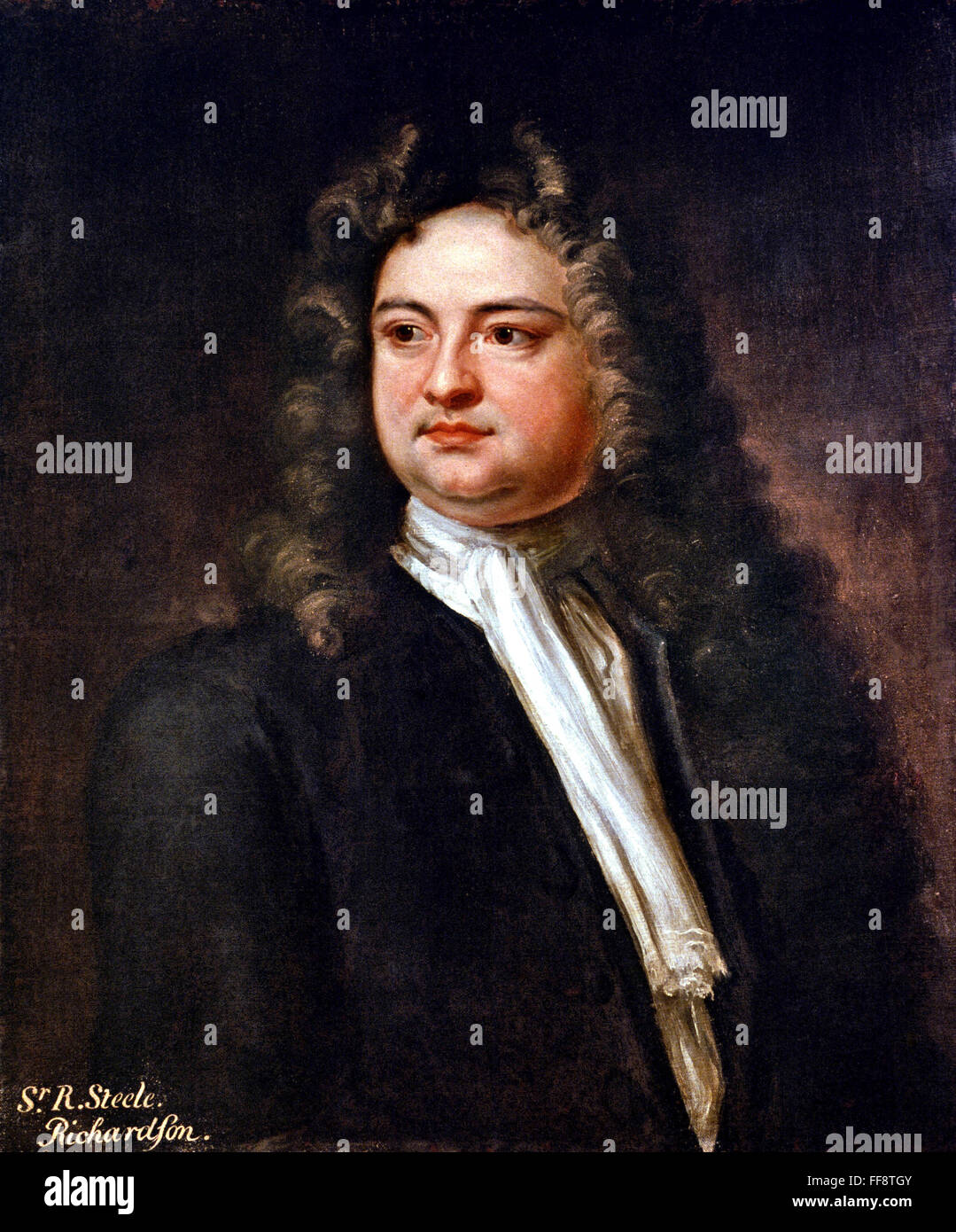 SIR RICHARD STEELE /n(1672-1729). British essayist and dramatist. Oil ...