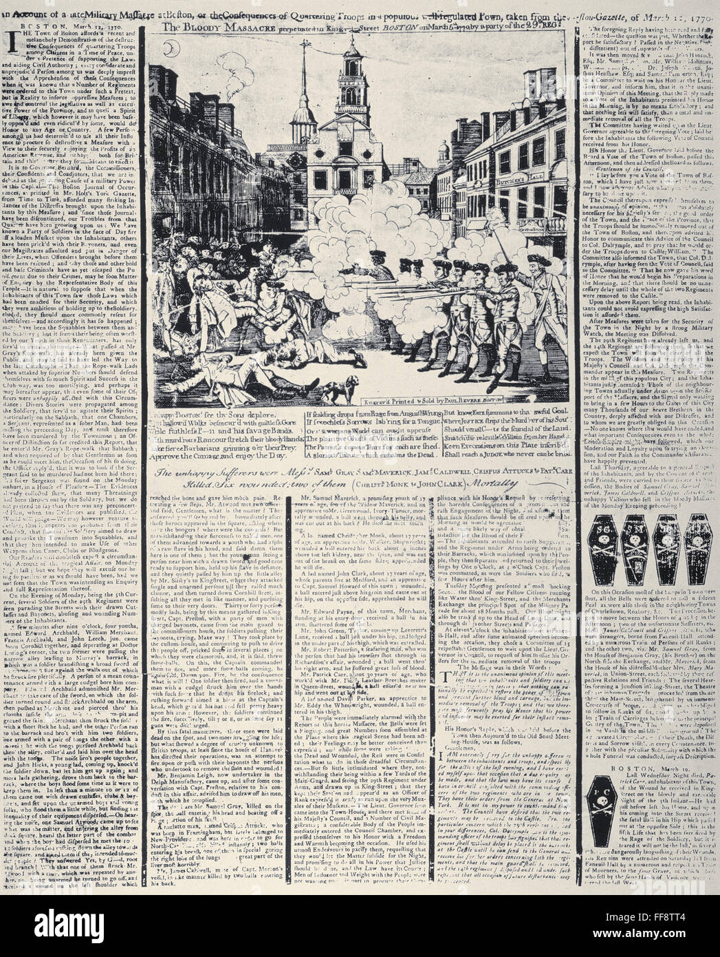 BOSTON MASSACRE, 1770. /nAn account of the Boston Massacre, 5 March ...