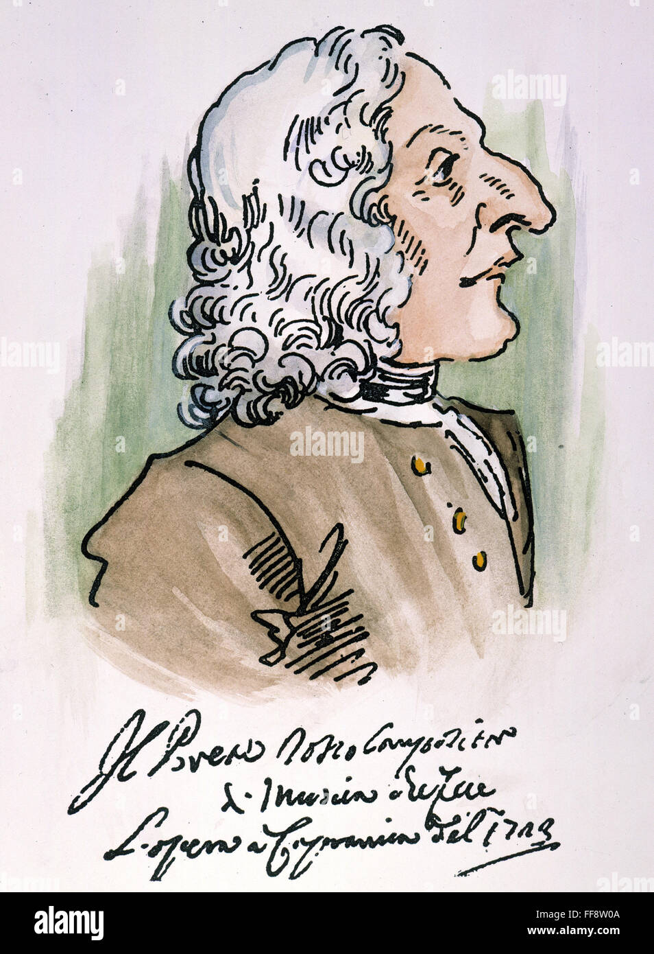 ANTONIO VIVALDI (1678-1741). /nItalian composer. Drawing, 1723, by Pier ...