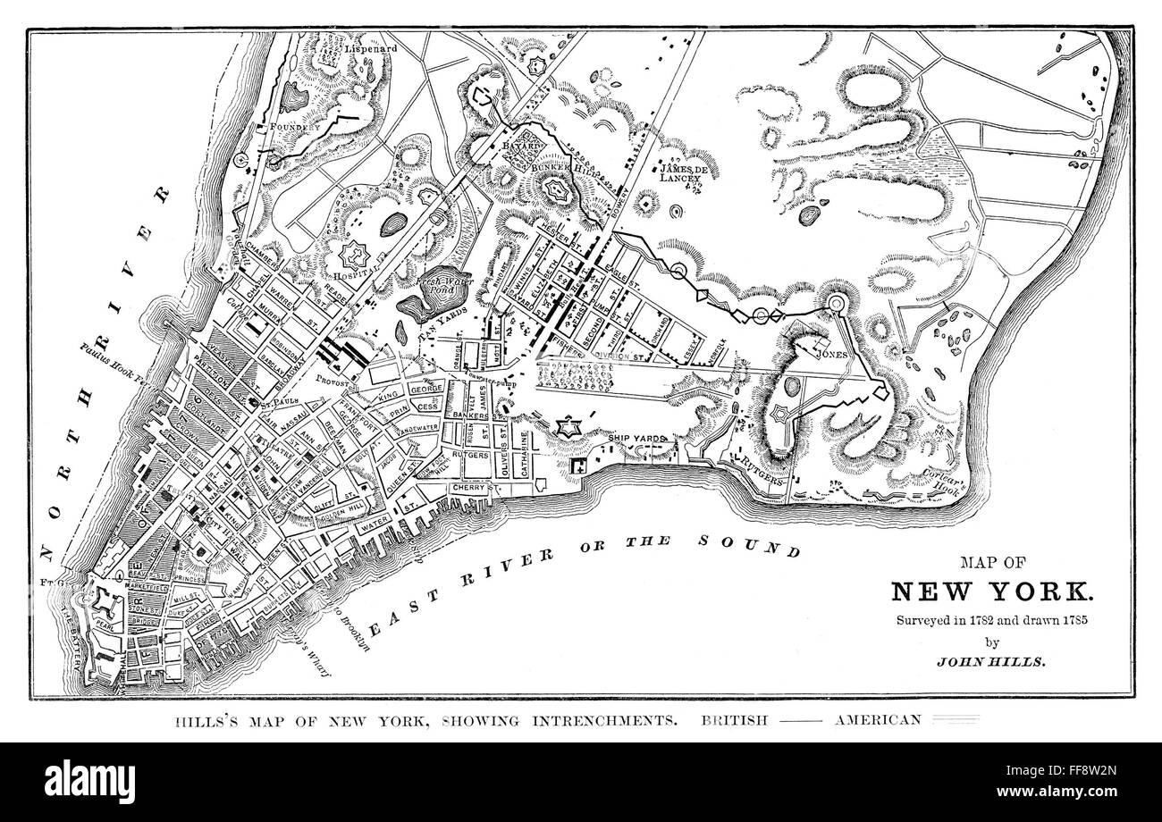 NEW YORK: MAPS. /nHill's map of New York, 1789 Stock Photo - Alamy