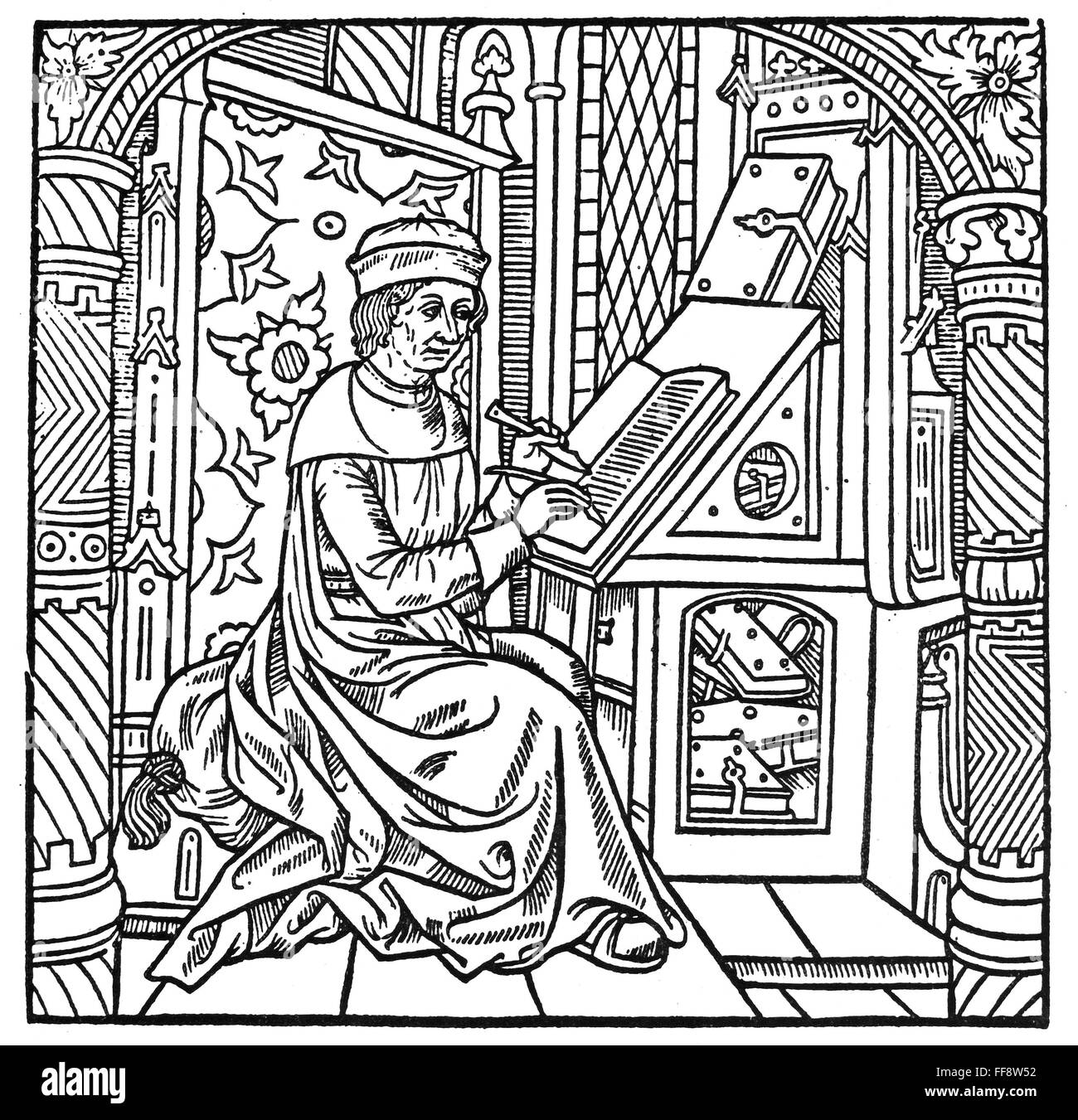 Medieval monk writing hi-res stock photography and images - Alamy