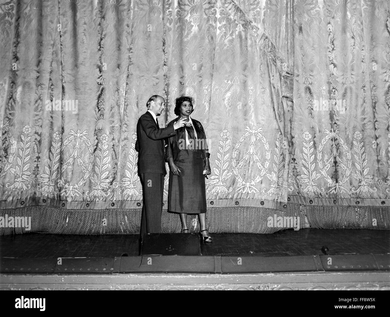MARIAN ANDERSON (1897-1993). /nAmerican contralto singer. On stage at ...