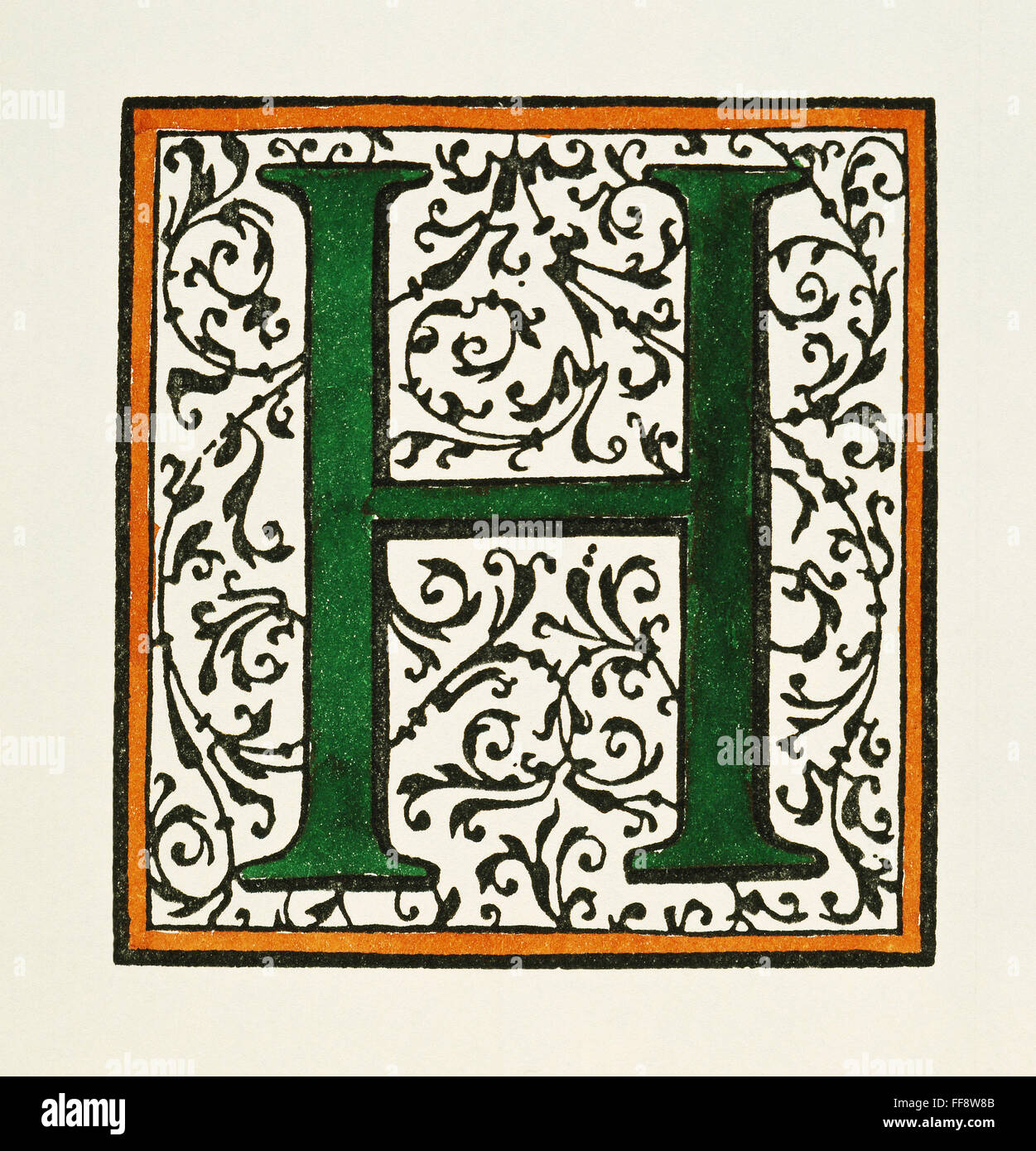 INITIAL 'H', c1600. /nDecorative initial 'H' in a style similar to ...