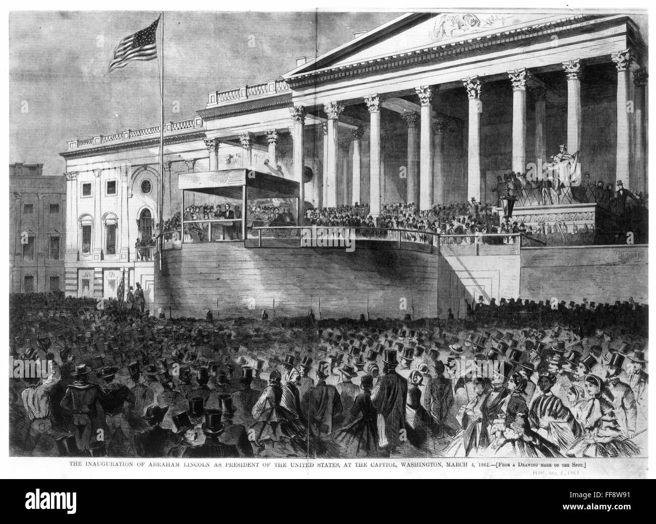 LINCOLN'S INAUGURATION. /nThe Inauguration of Abraham Lincoln as the ...