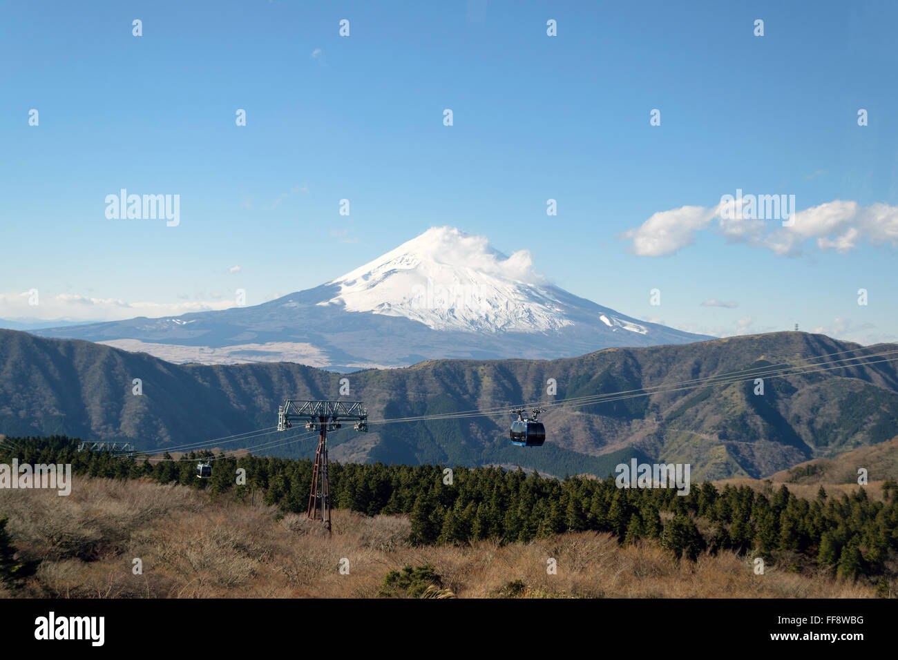 Cable car way to the mountains in Japan Stock Photo - Alamy