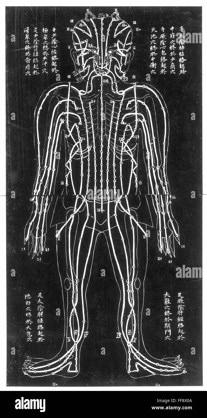 ACUPUNCTURE CHART. /nChinese acupuncture chart Stock Photo - Alamy