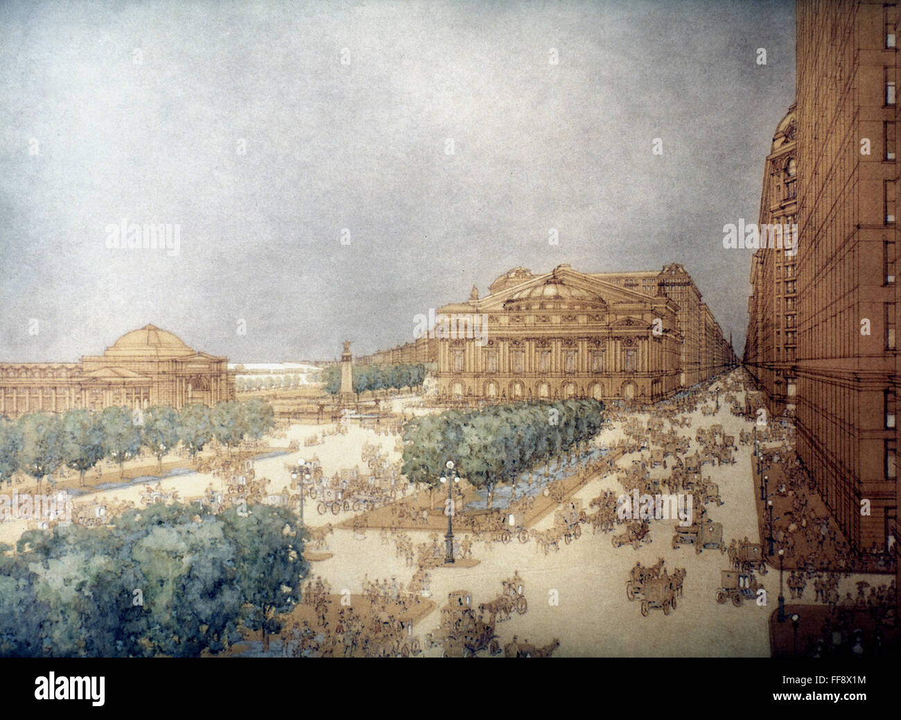 CHICAGO: PLAN, 1909. /nProject for Michigan Avenue, part of D.H ...