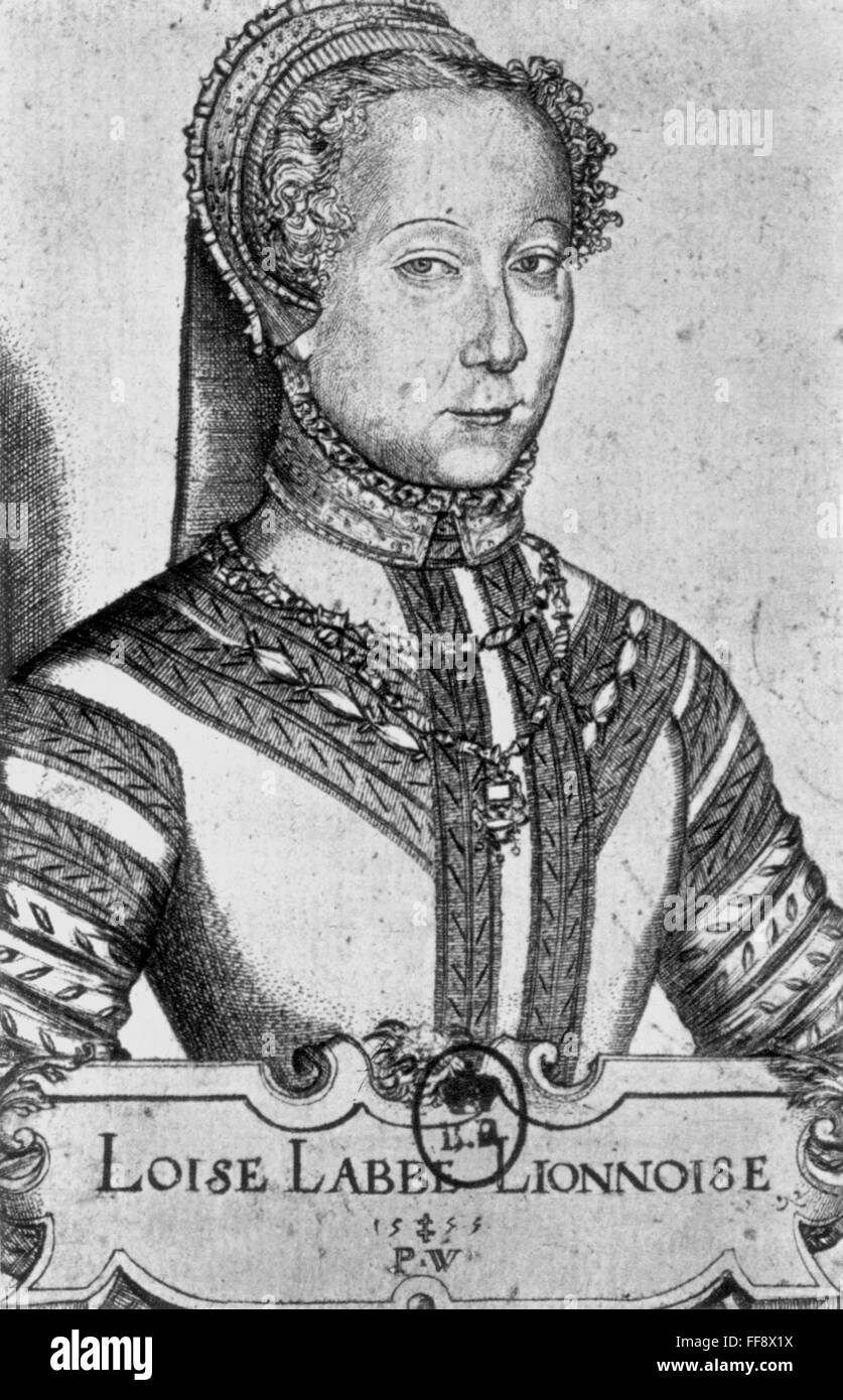 LOUISE LABE (1526-1566). /nFrench poet. Line engraving, 1555, by Pierre ...