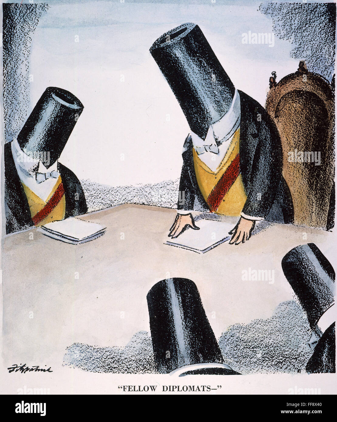 GERMAN REARMAMENT, 1938. /n'Fellow Diplomats-': American cartoon by D.R ...