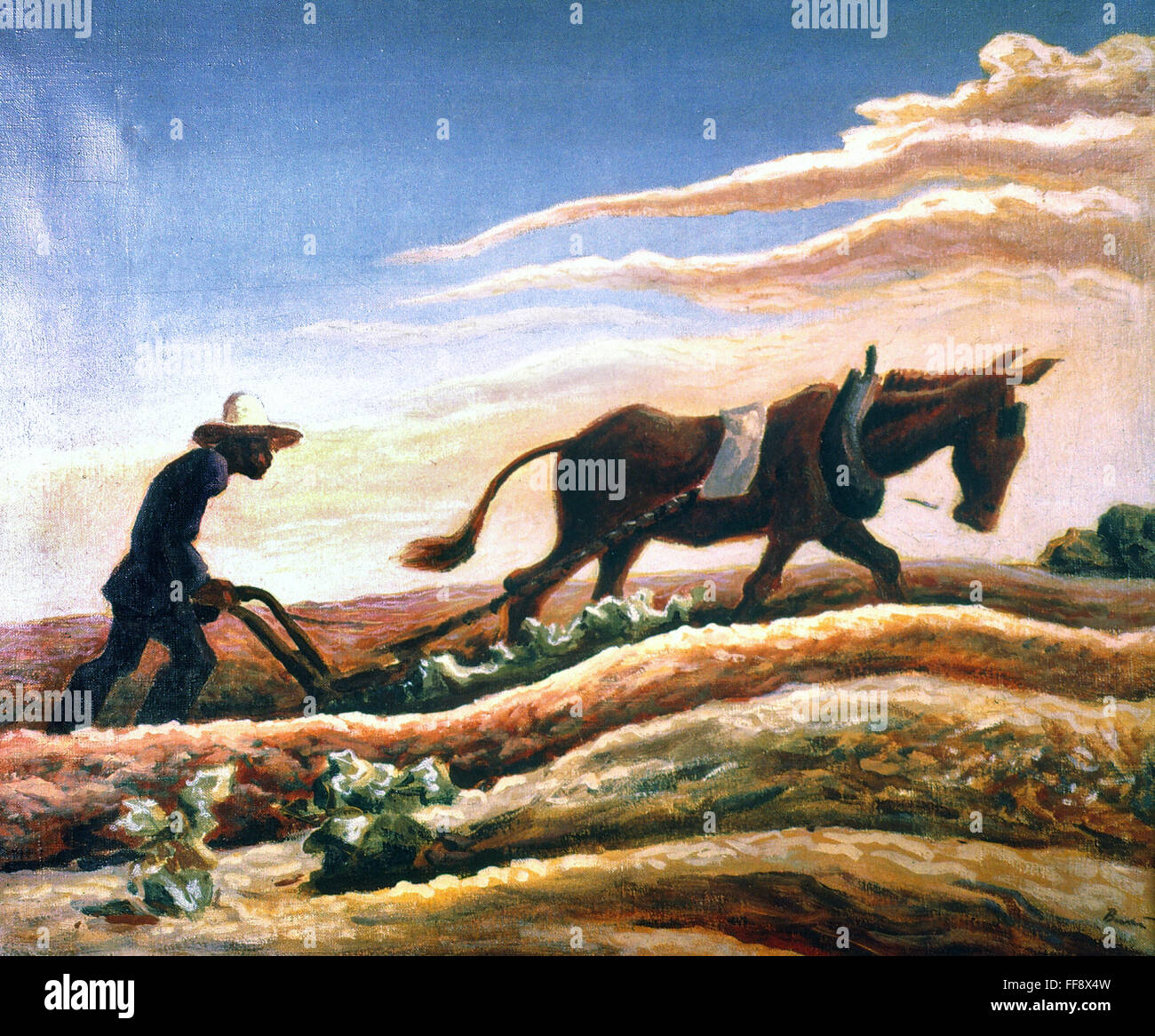 BLACK SHARECROPPER, 1934. /n'Ploughing It Under.' Black sharecropper ...